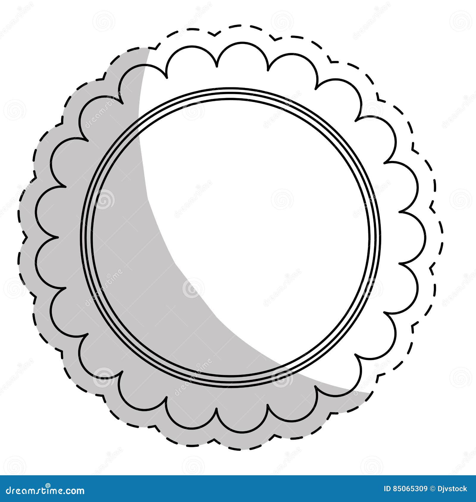 Contour Flower Shape Label Image Stock Illustration - Illustration of ...