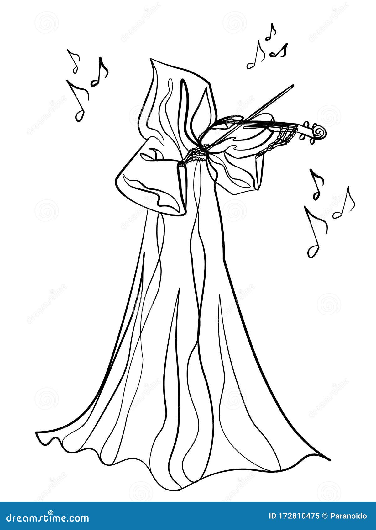 Violin, Death Outline Blue Neon Icon. Detailed Set Of Death ...