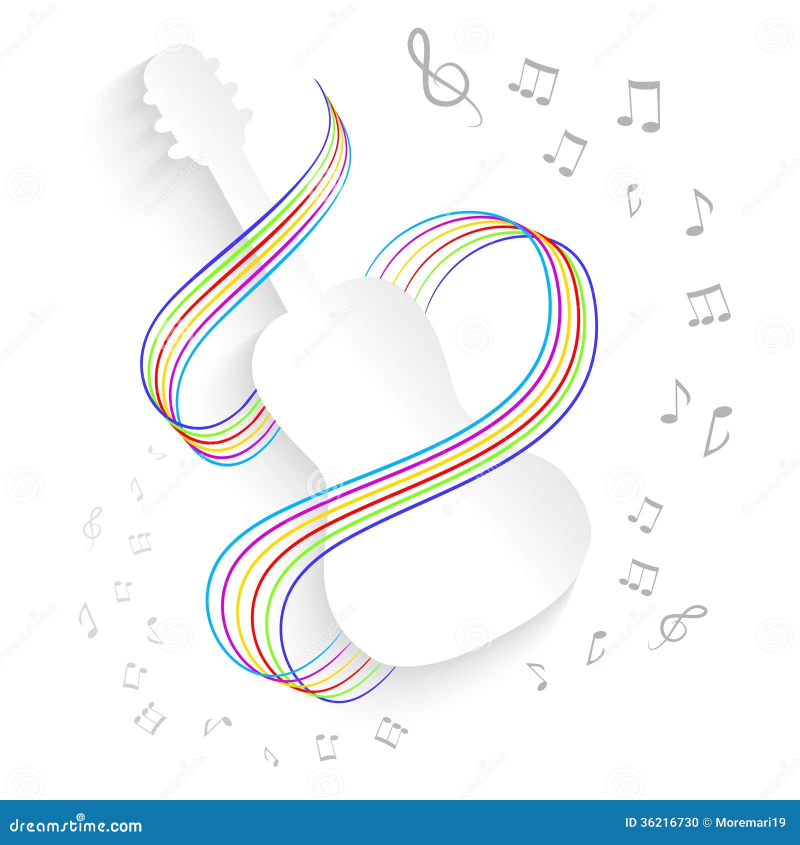 Contour guitar and music stock vector. Illustration of musical - 36216730
