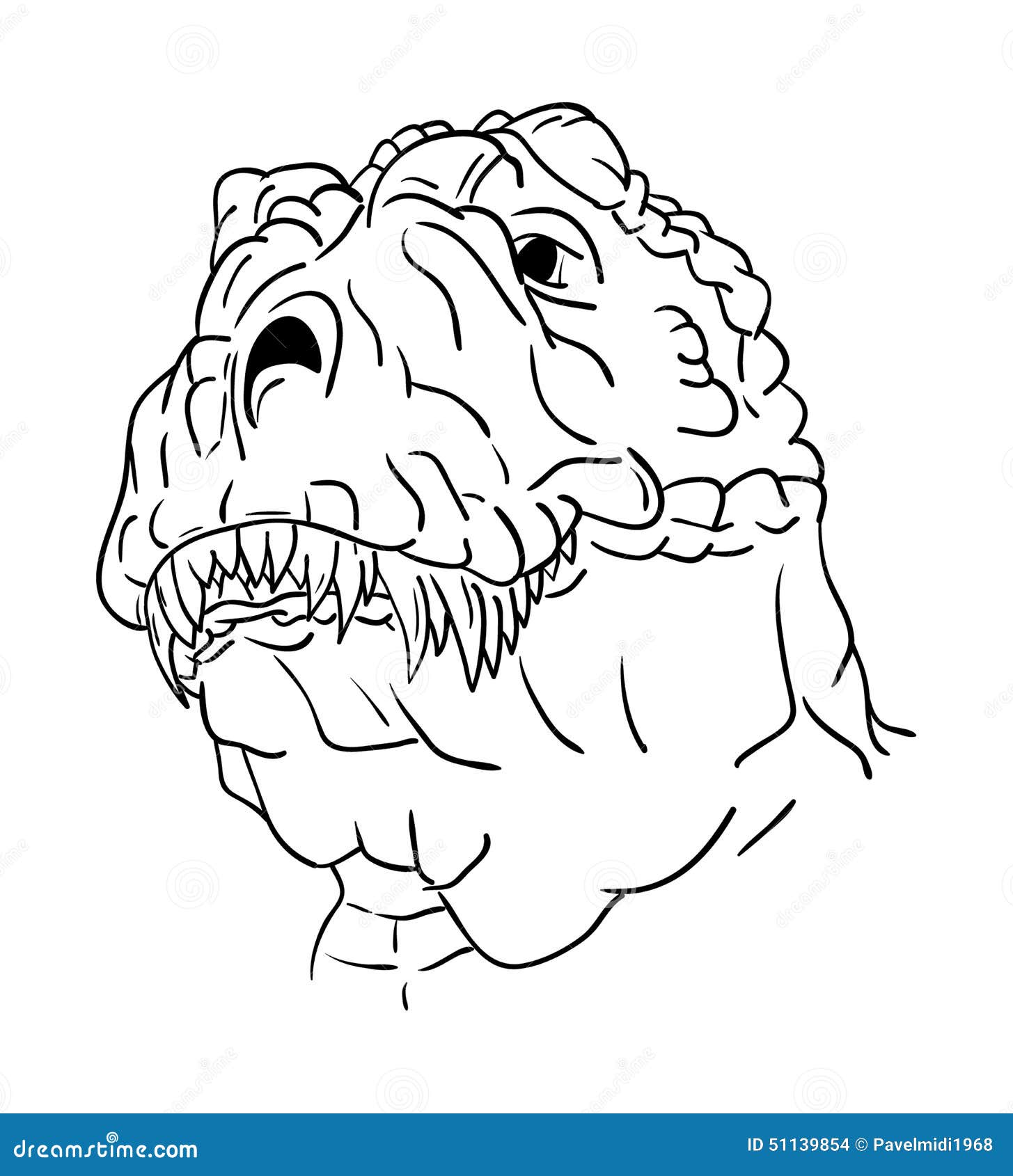 Head Dinosaur Cartoon. For Background And Wallpaper. Vector ...