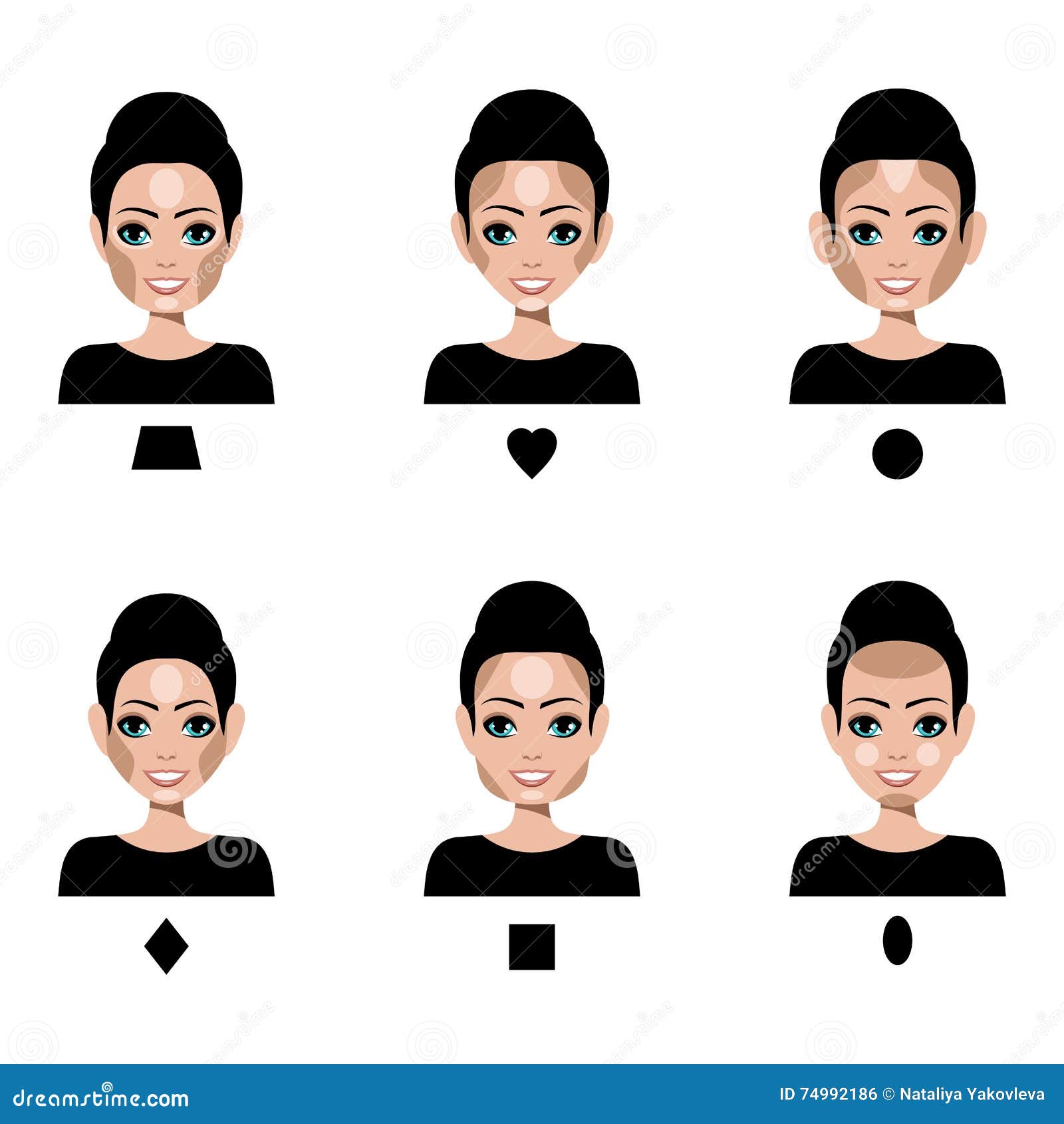 Contour and Highlight Makeup Stock Vector - Illustration of foundation ...