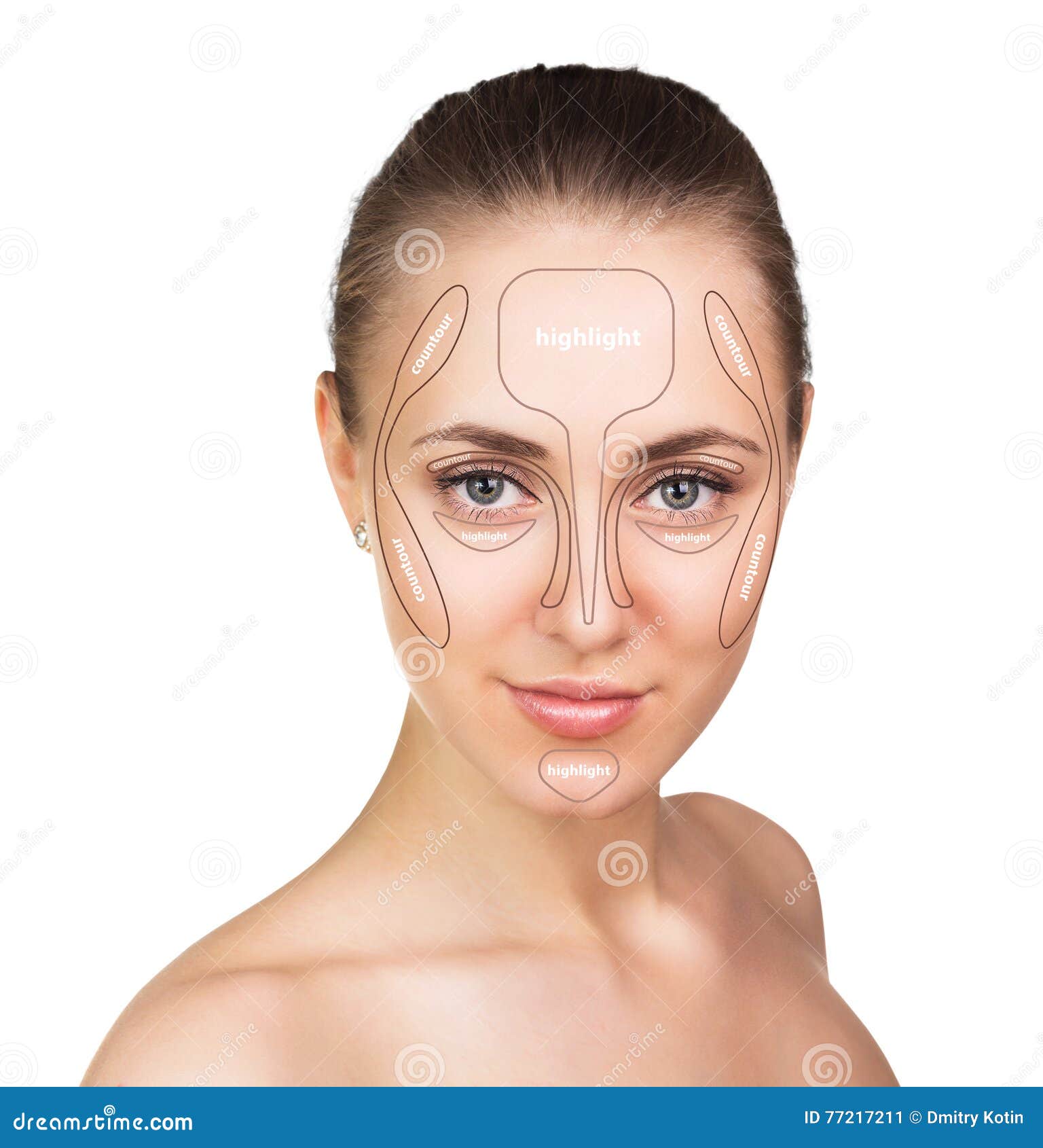 Contour and Highlight Makeup. Stock Image - Image of freshness ...