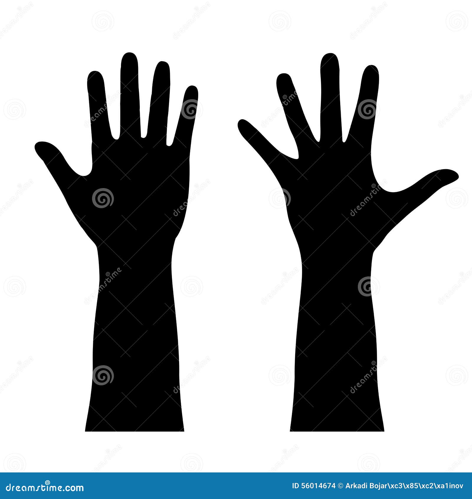 Contour humain de main illustration de vecteur. Illustration du doigts ...