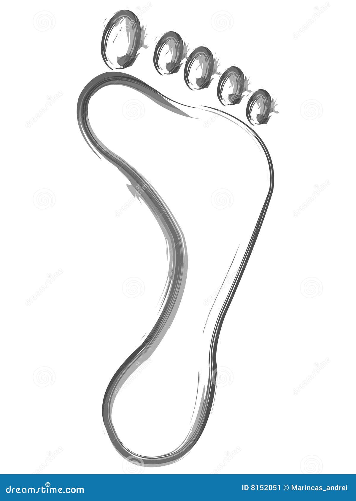 Contour of human footprint stock vector. Illustration of track - 8152051
