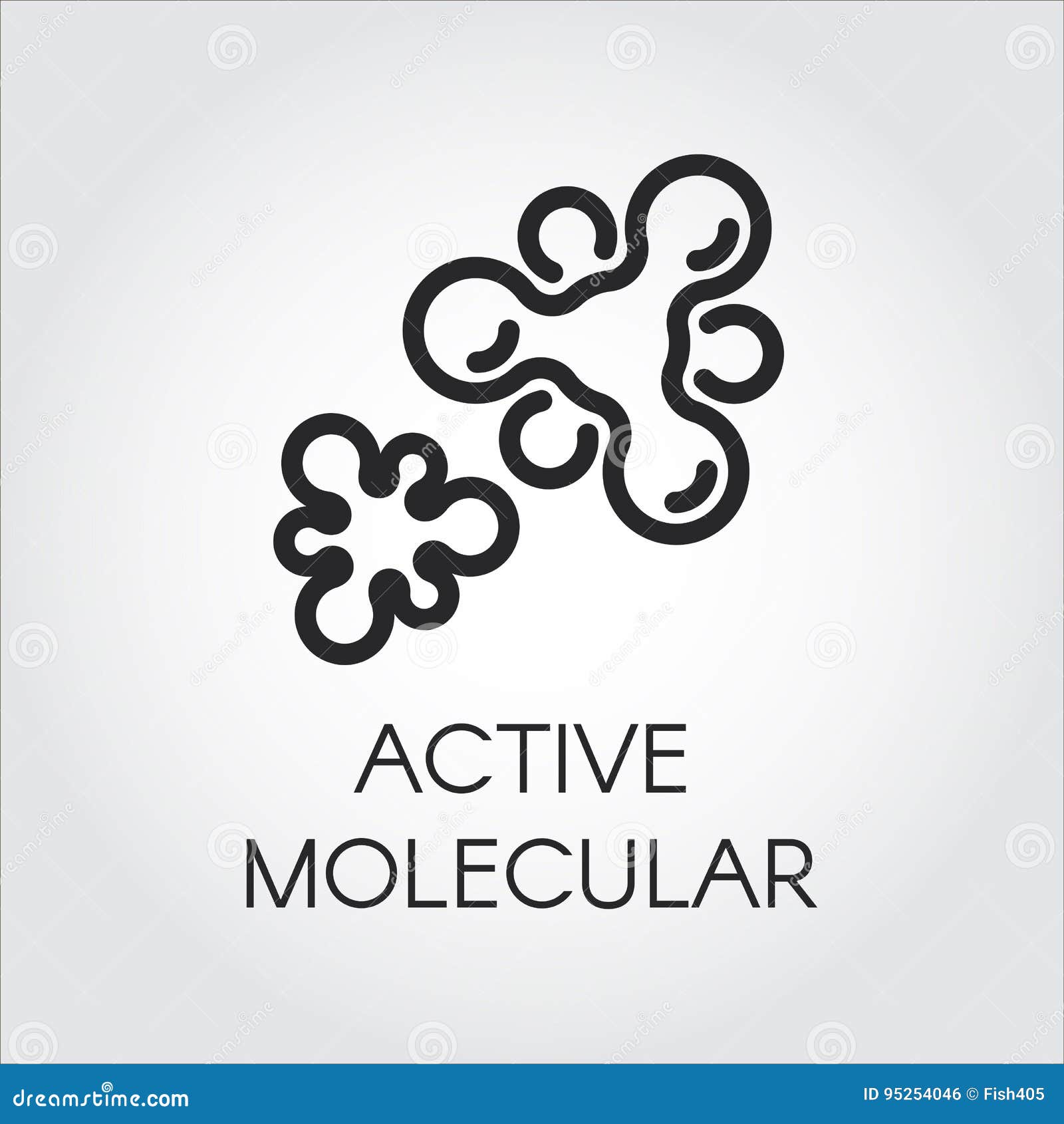 Contour Icon of Active Molecular Structure. Logo in Outline Style ...