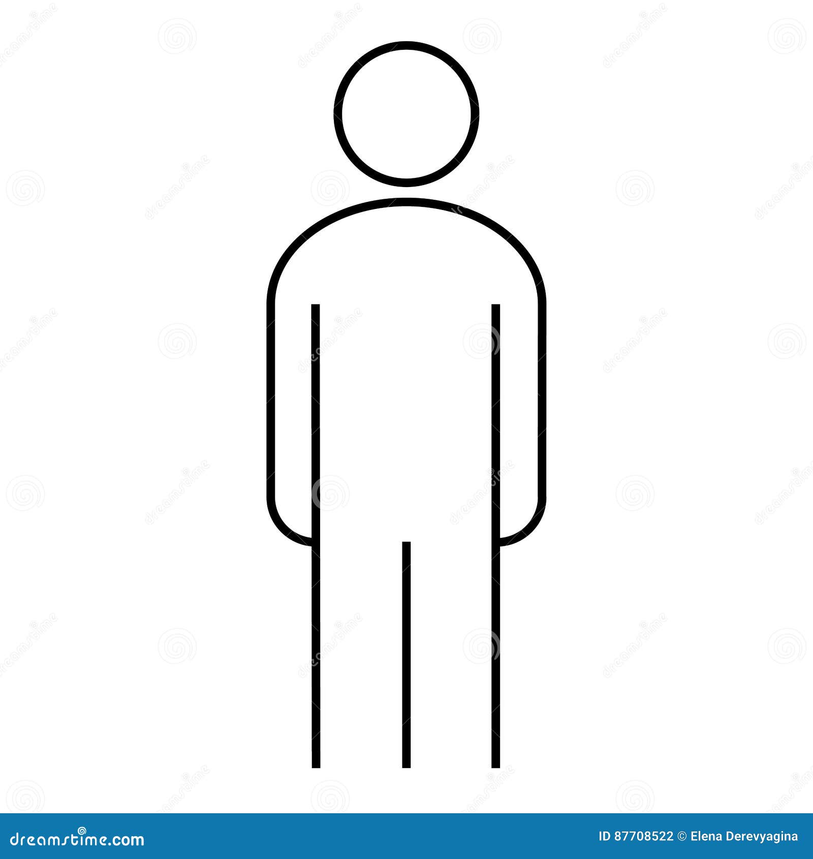 Contour Icon Standing Man Illustration Stock Illustration ...