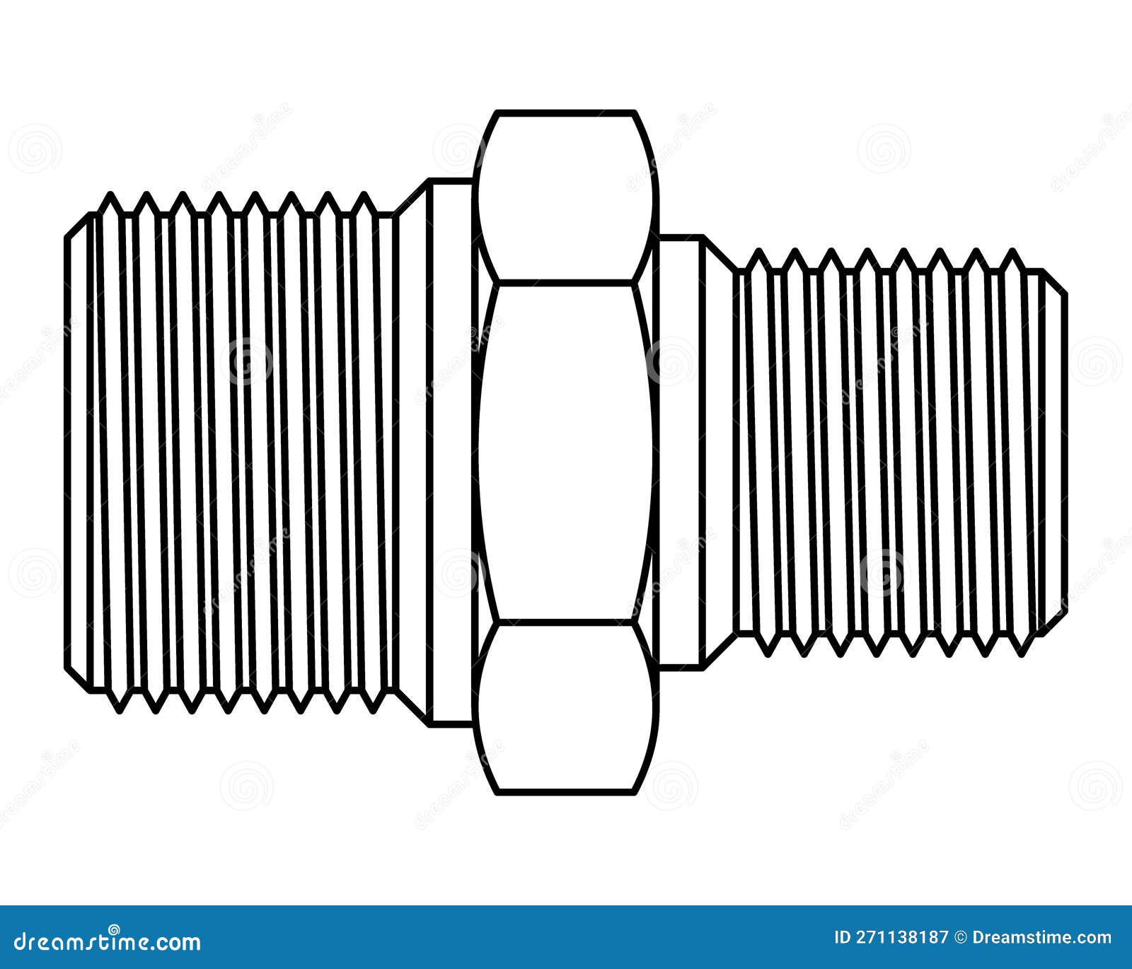 Hose pipes outline adapter stock vector. Illustration of workshop ...