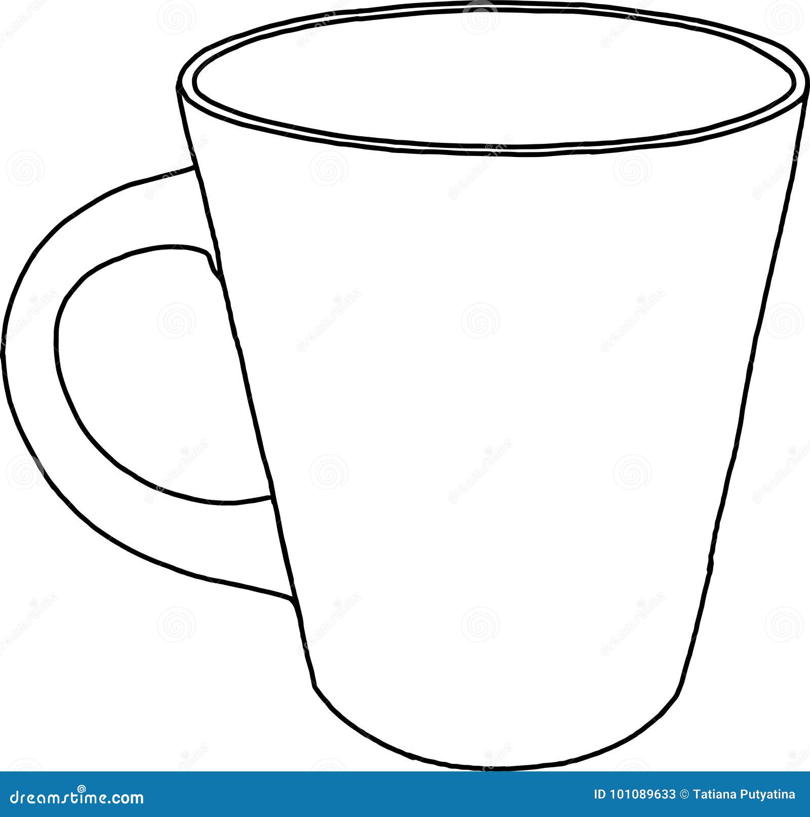 Contour image of a cup stock illustration. Illustration of coffee ...