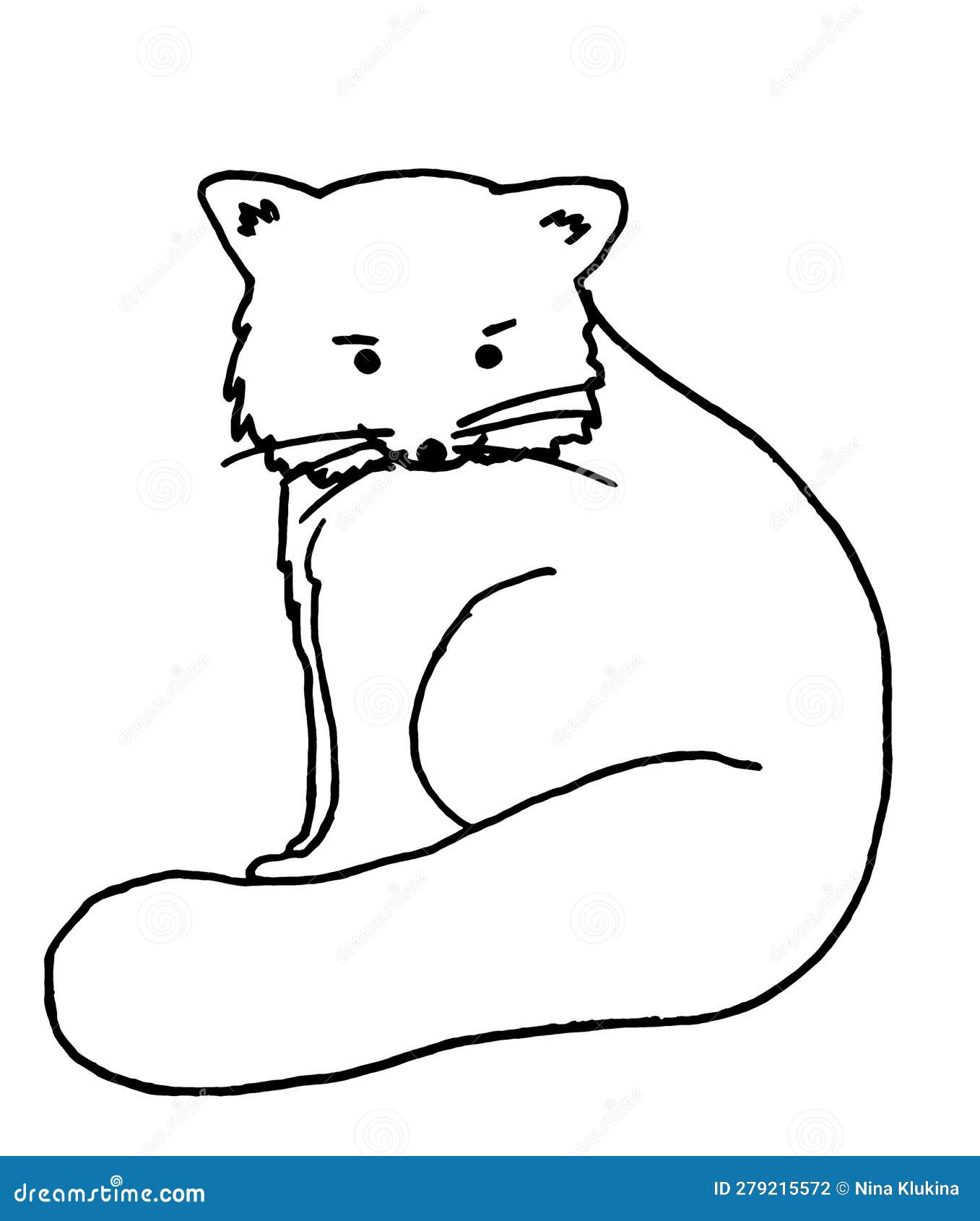 Contour Image of a Fox on a White Background Stock Illustration ...