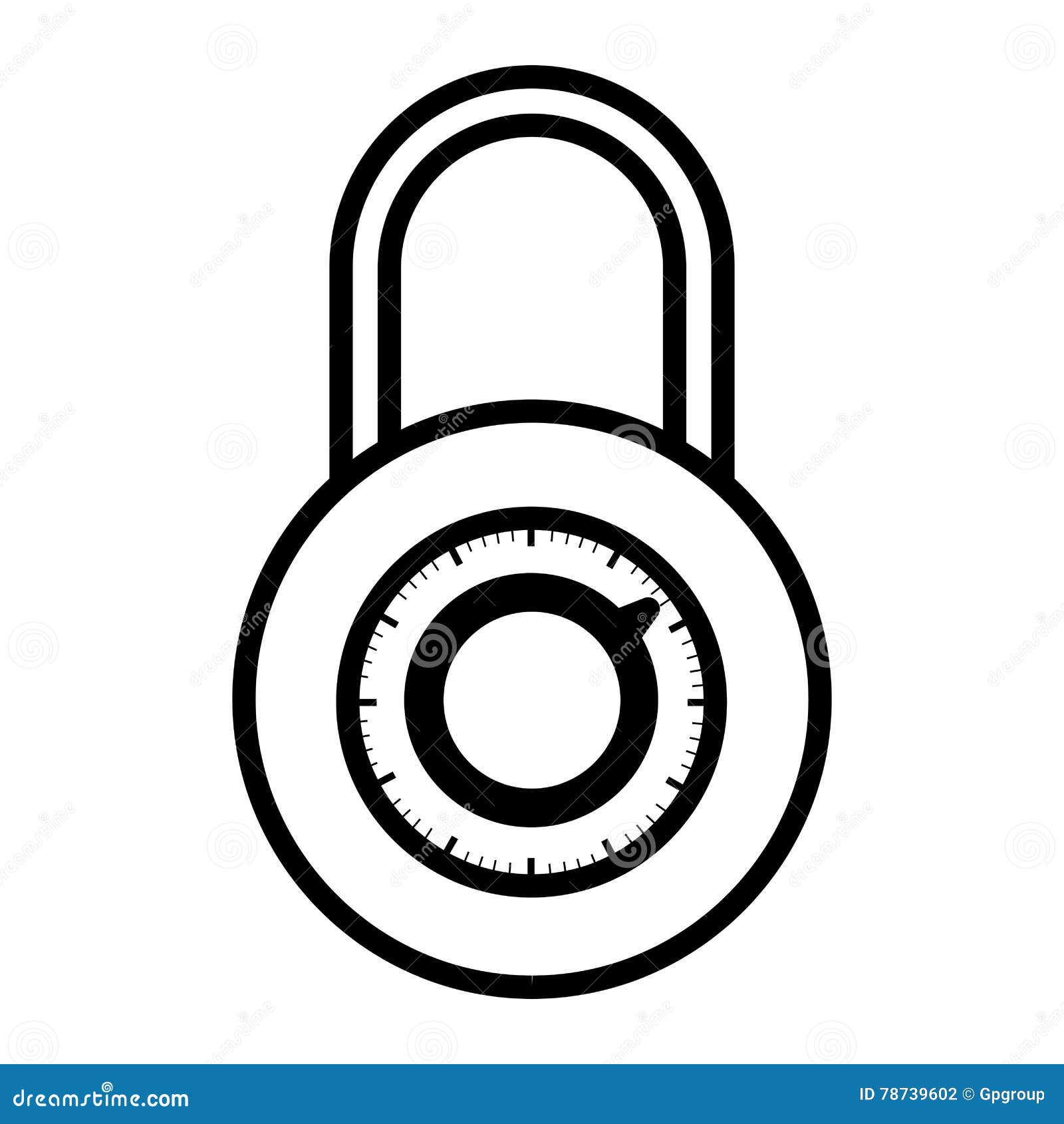 Contour Key Lock with Circular Body and Shackle Stock Vector ...