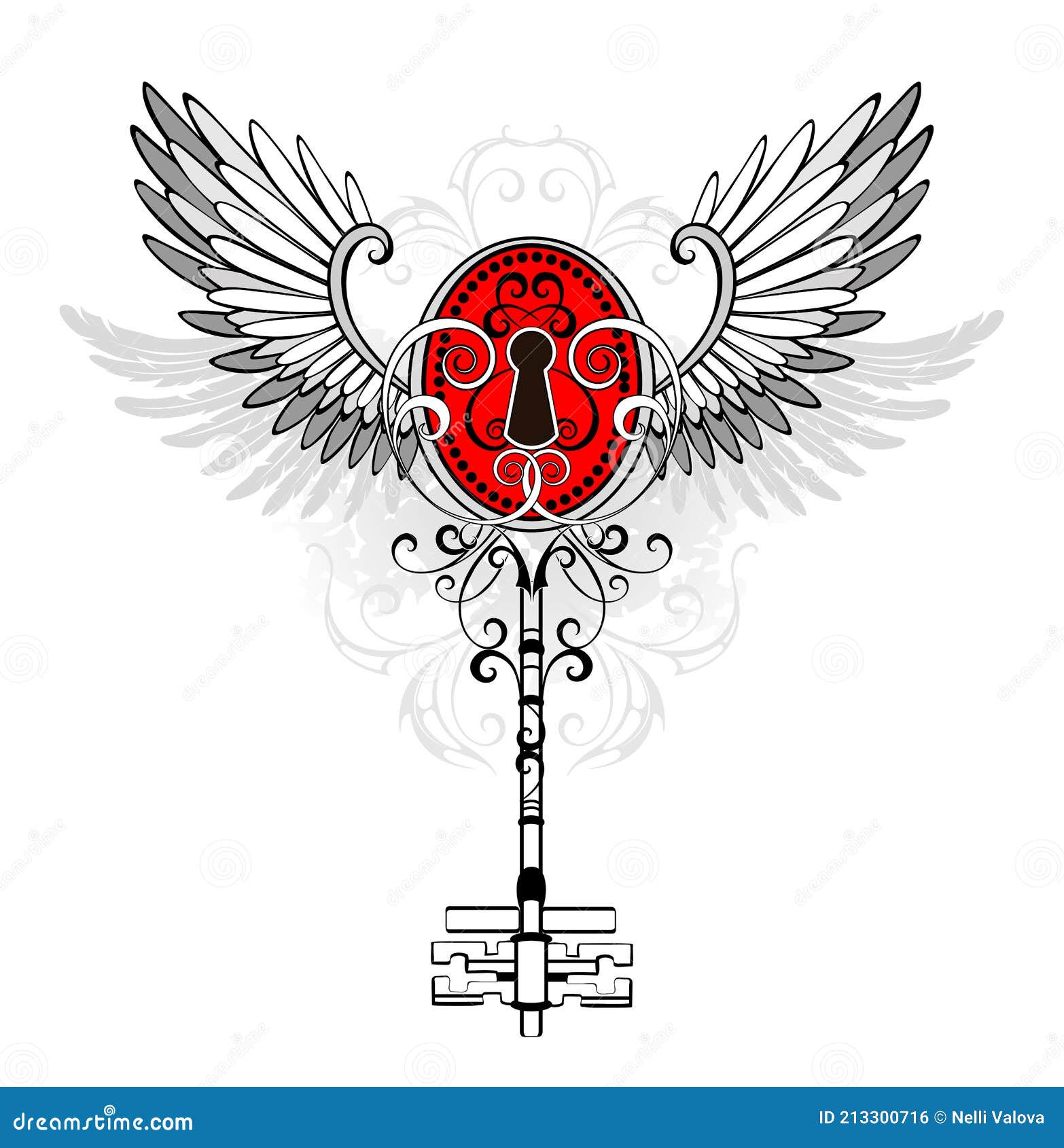 Contour Key with Wings on White Background Stock Vector - Illustration ... Contour Key with Wings on White Background Stock Vector - Illustration ...