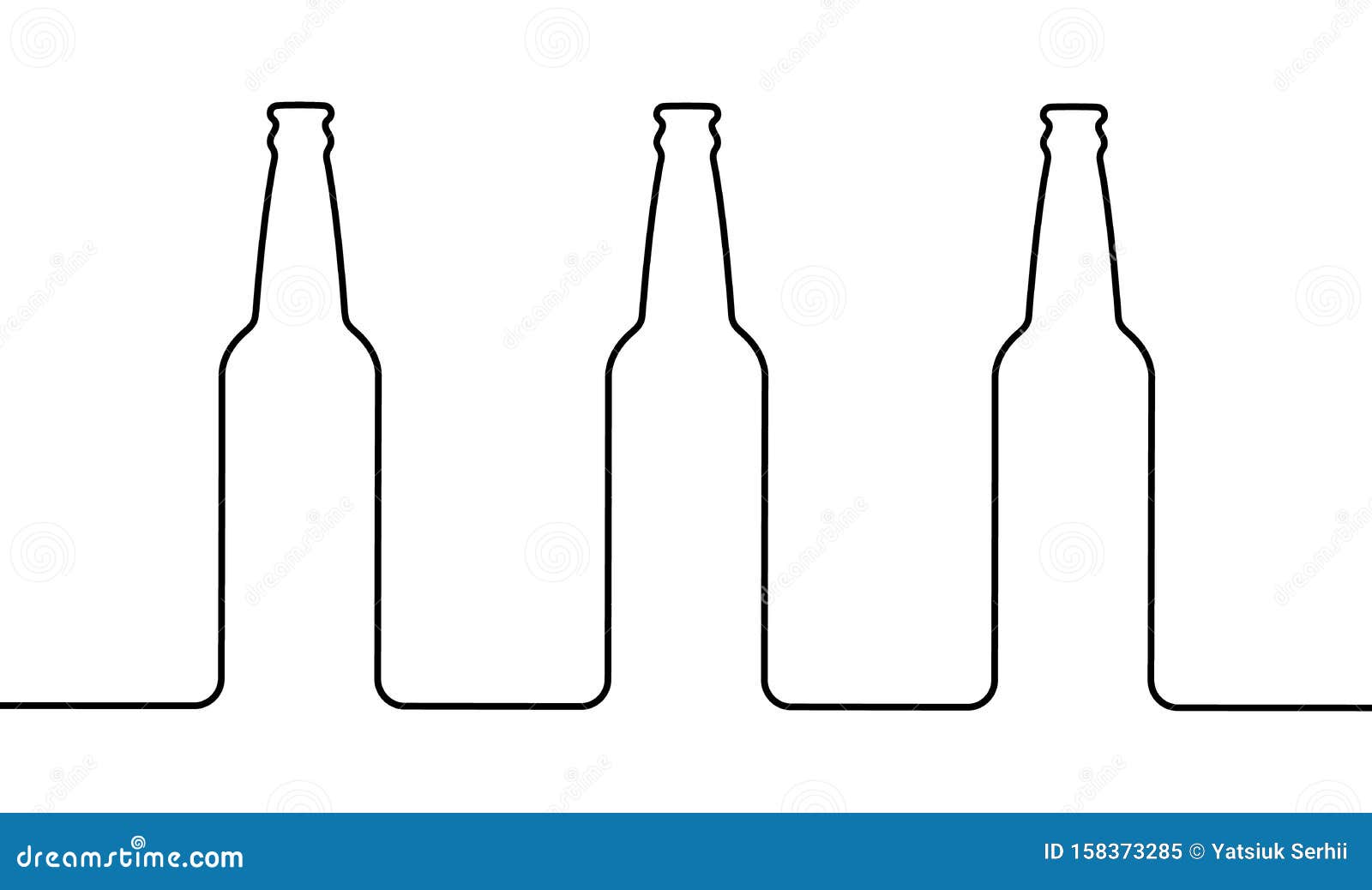 Abstract Beer Bottle Repeating Shape in One Line. Stock Illustration ...