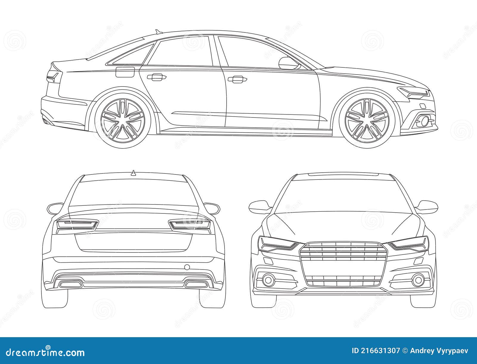 Contour Layout Business Sedan Stock Vector - Illustration of transport ...