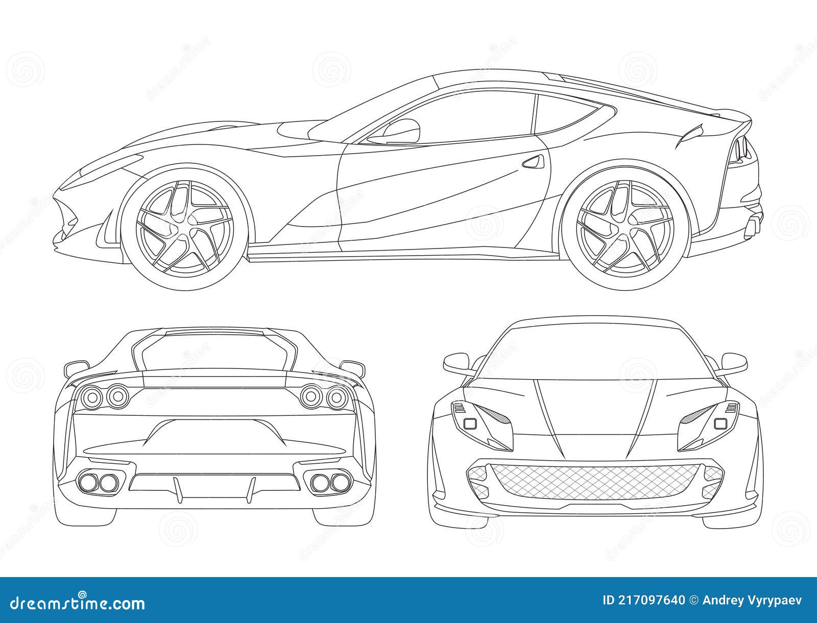 Contour Layout of the Super Car Editorial Image - Illustration of ...