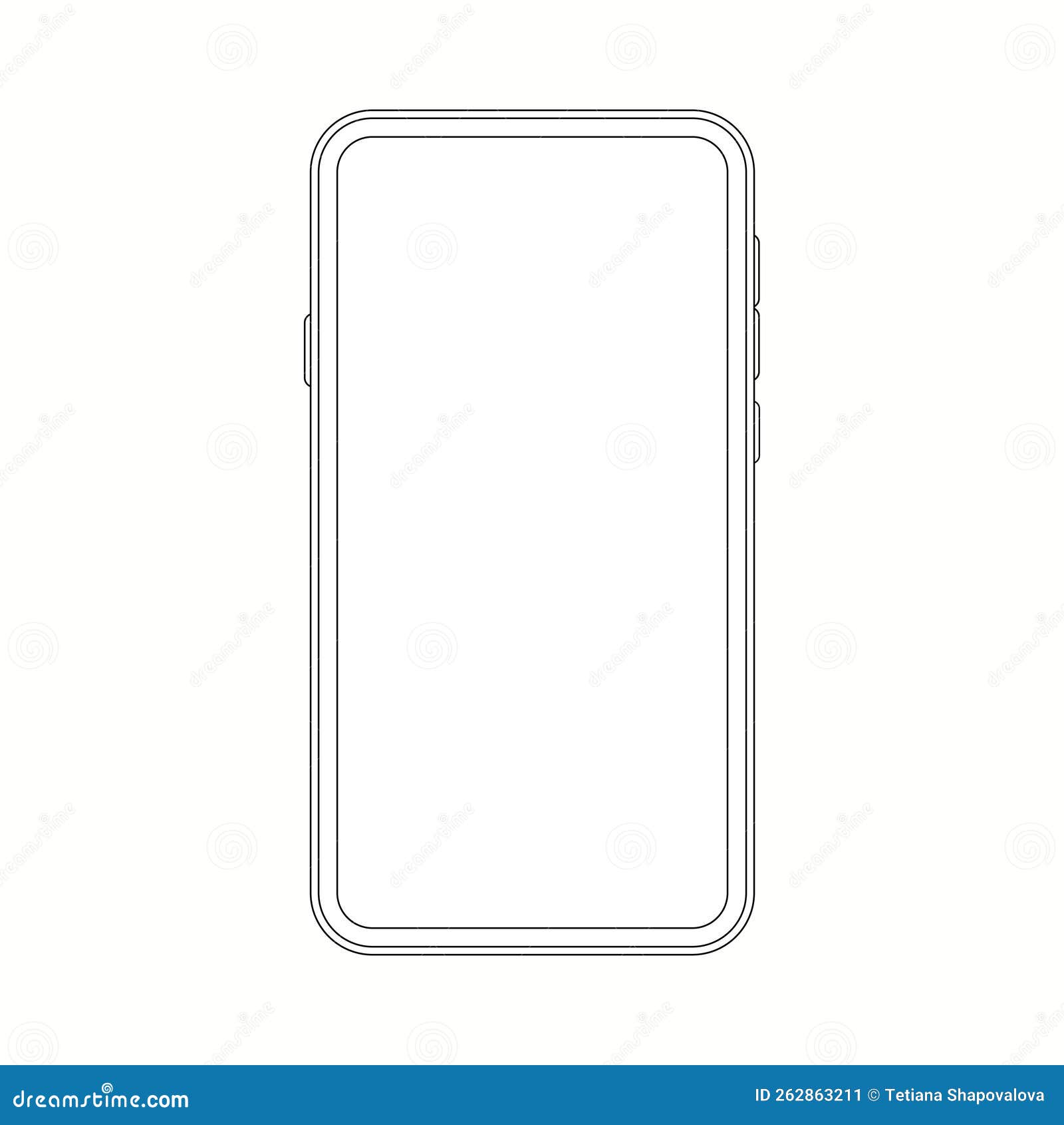 Contour Line Drawing of a Modern Smartphone. Elegant Thin Line Stroke ...