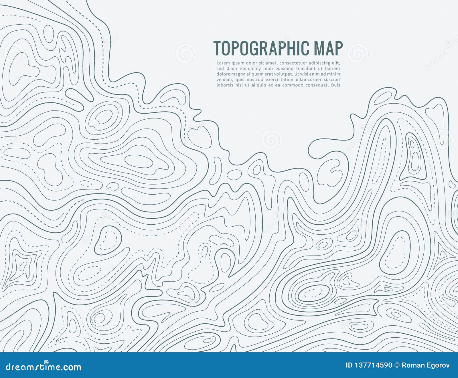 Contour Line Map. Topographical Relief Outline, Cartography Texture ...