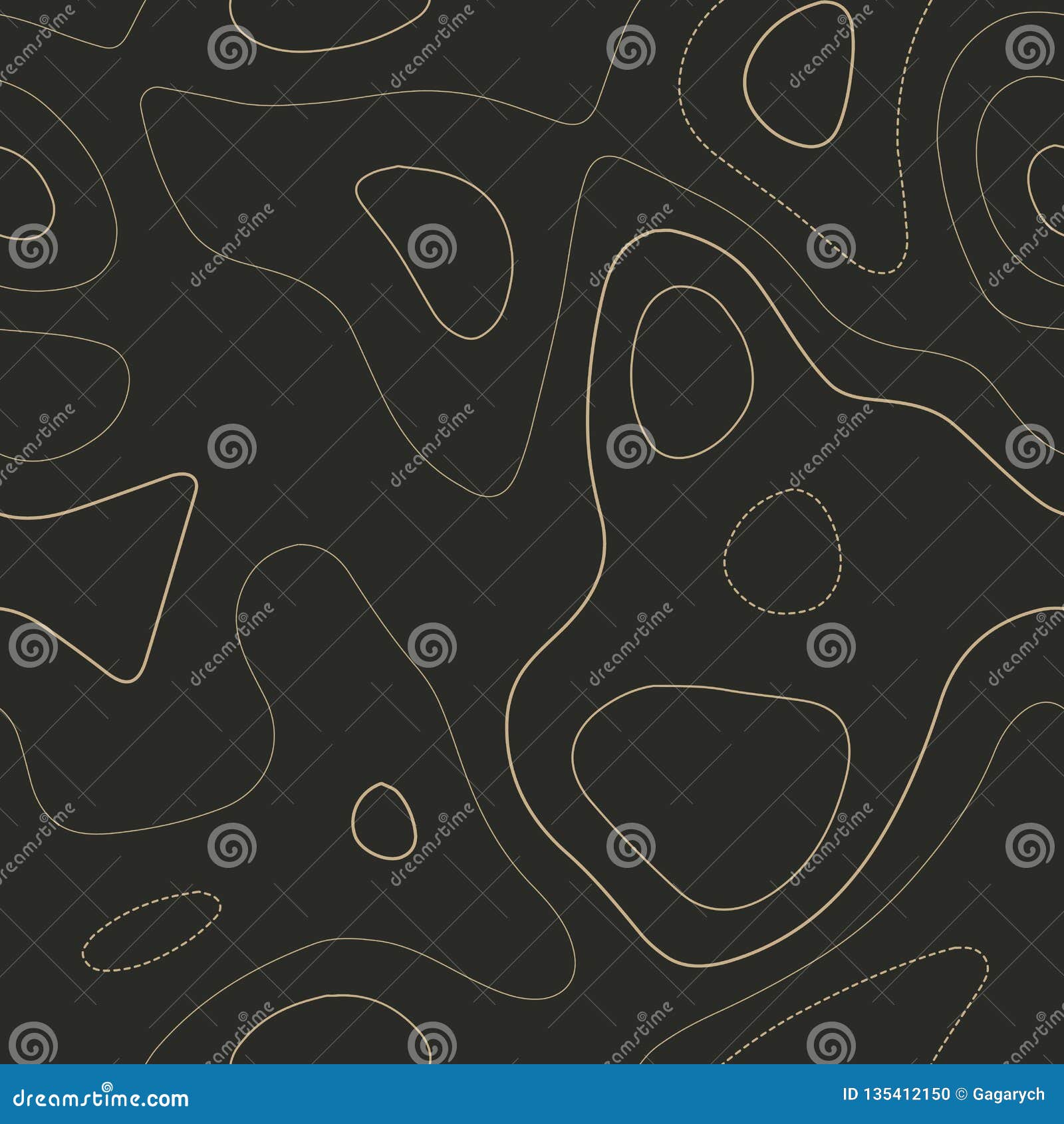 Contour lines. stock vector. Illustration of geometric - 135412150