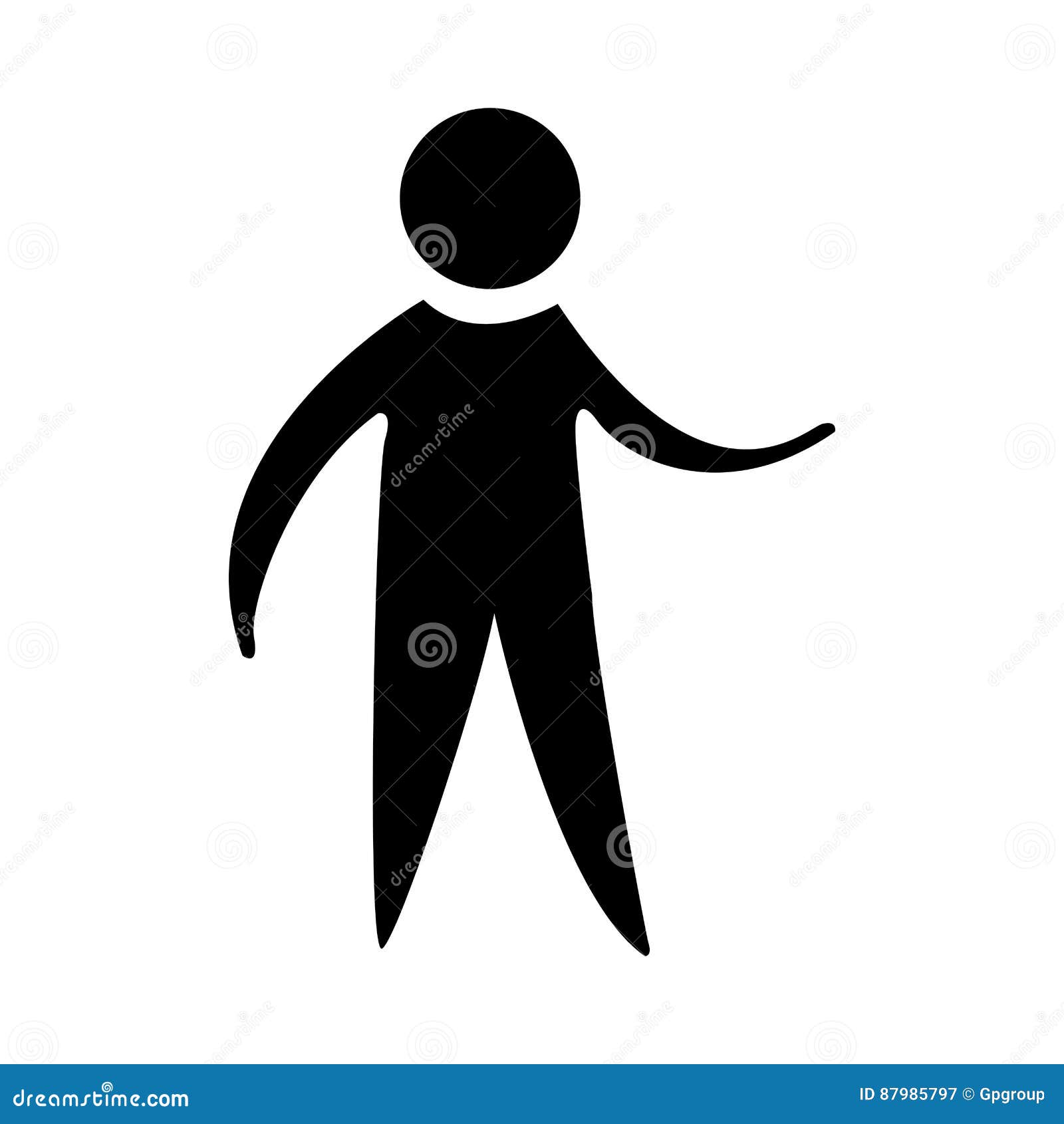 Contour man stand up icon stock illustration. Illustration of isolated ...