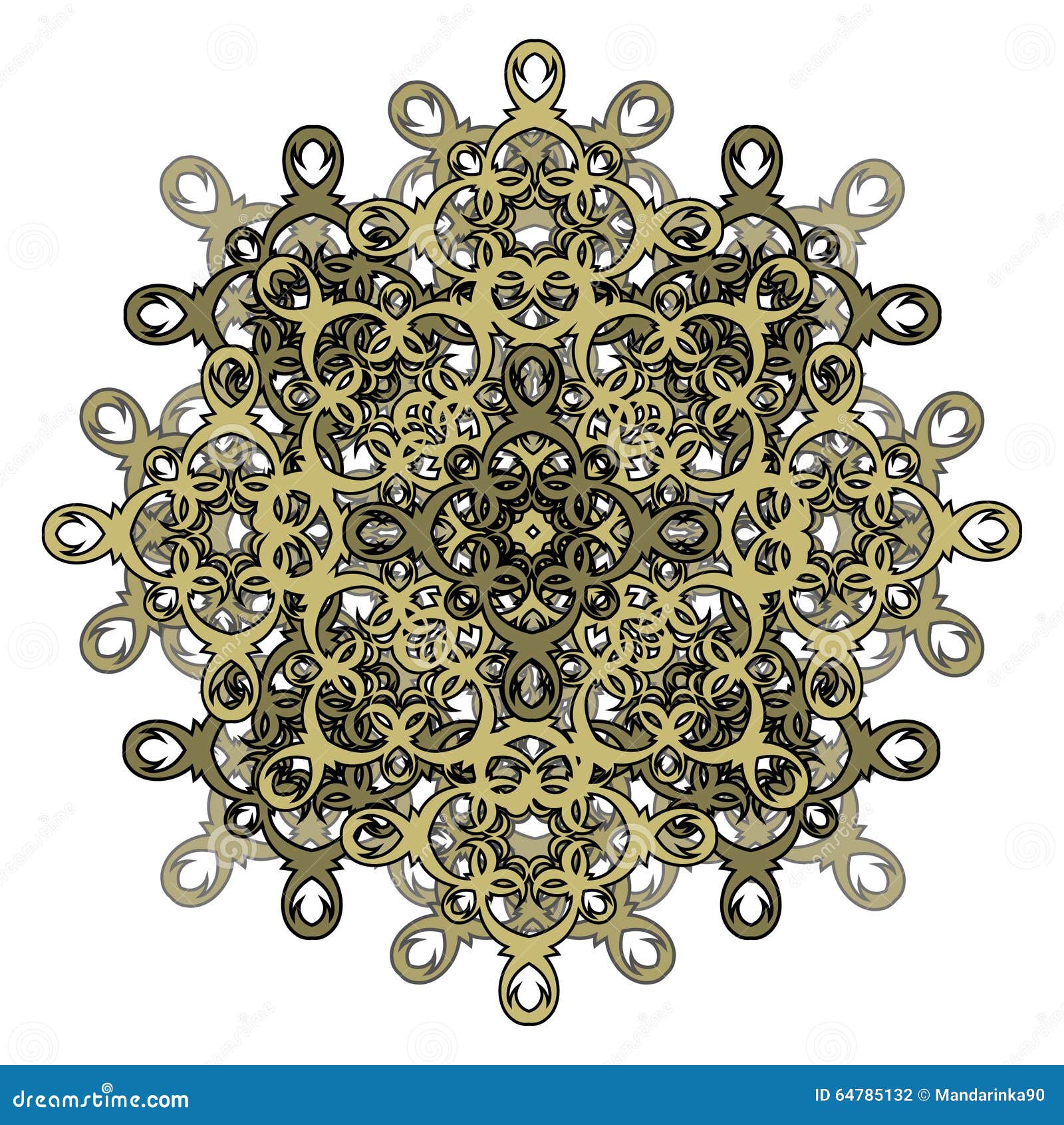 Contour Mandala. Ethnic, Religious Design Element with a Circular ...