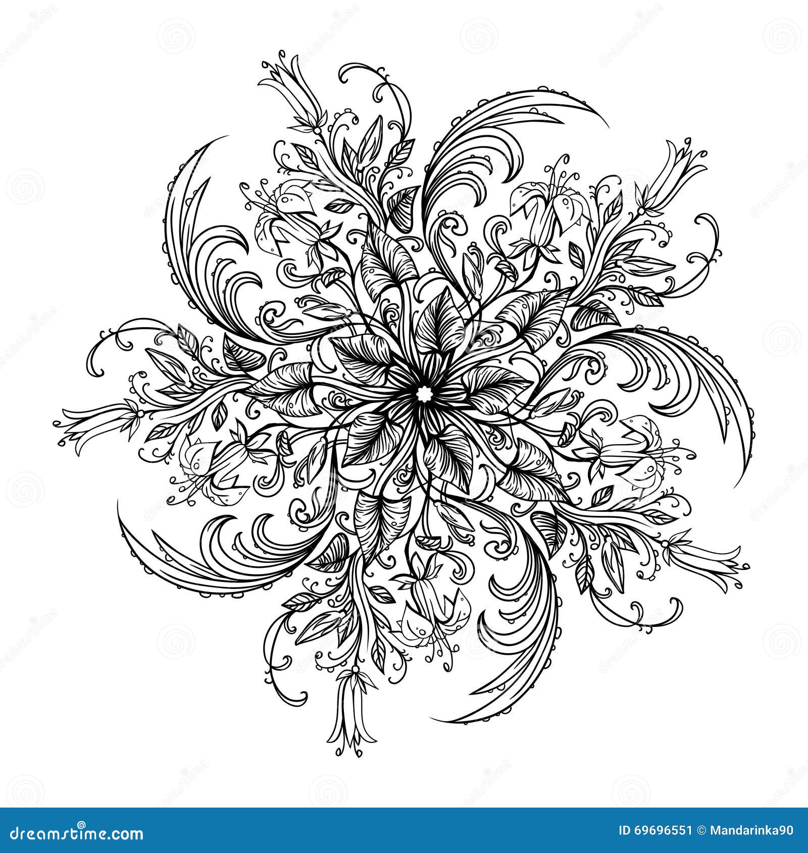 Contour, Mandala. Religious Design Element Stock Vector - Illustration ...