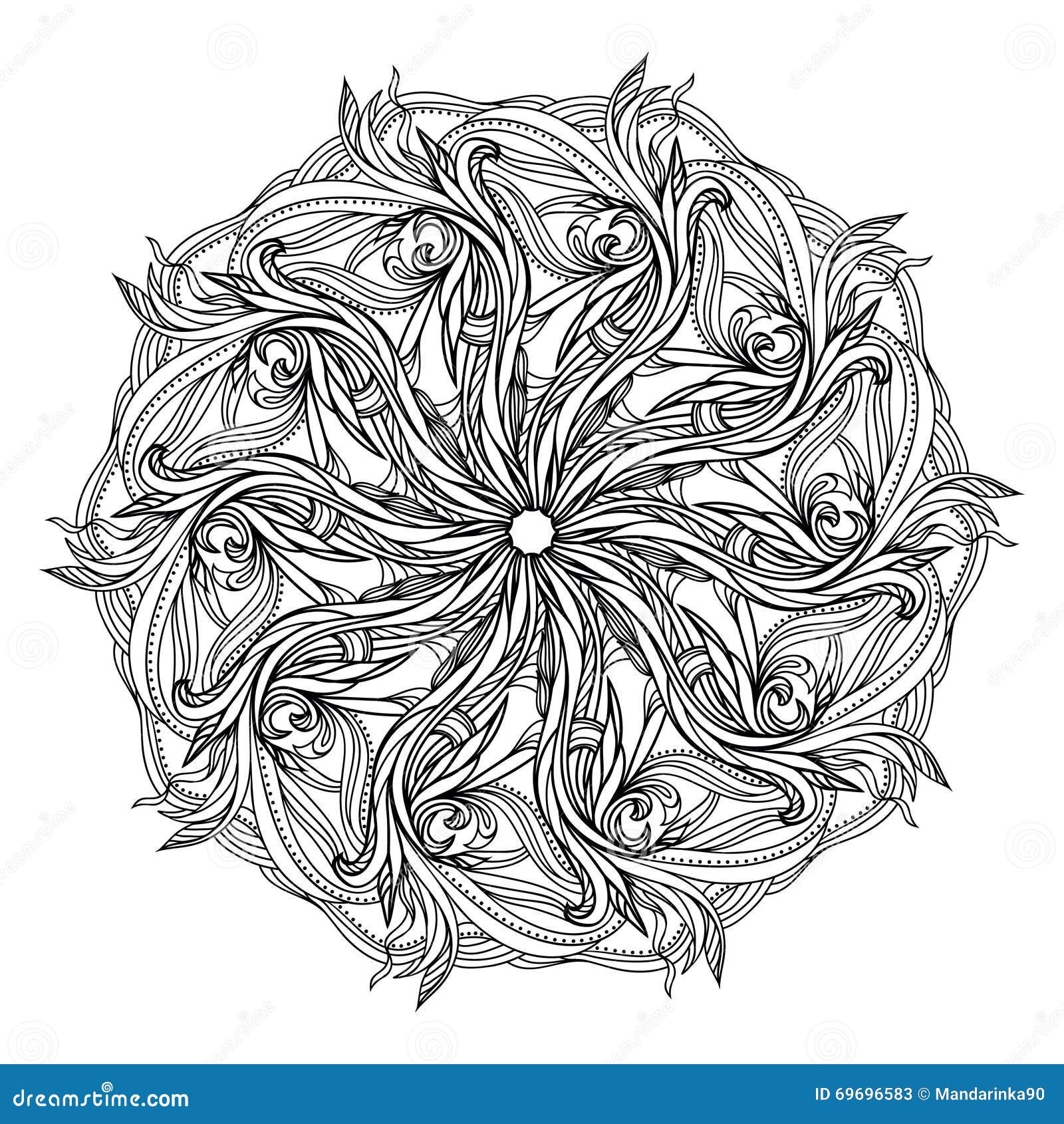 Contour, Mandala. Religious Design Element Stock Vector - Illustration ...