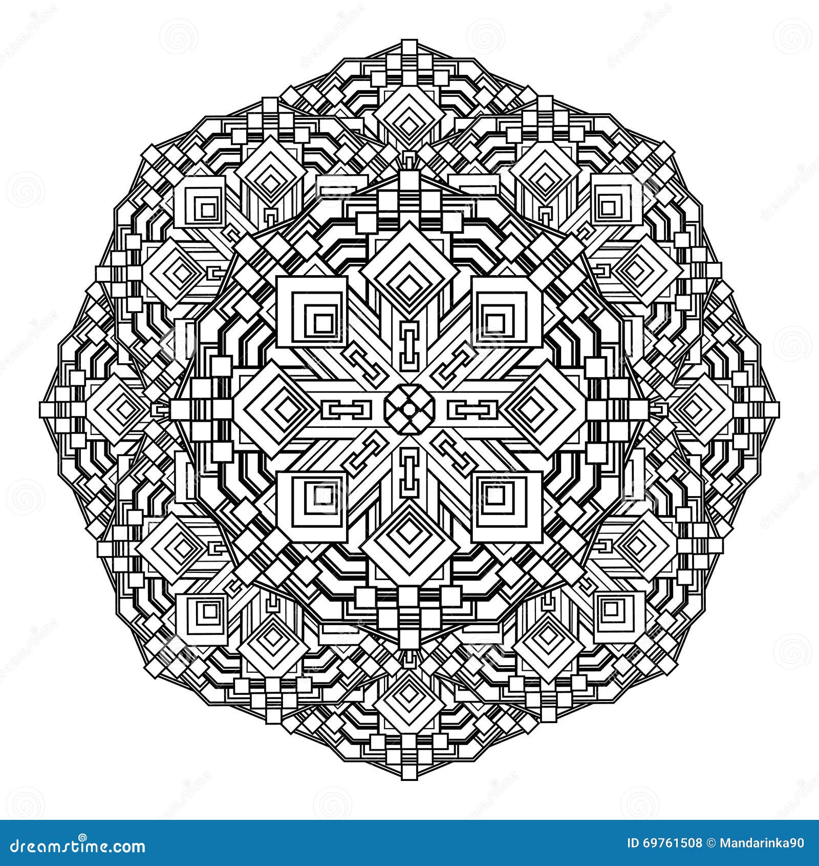 Contour, Mandala. Religious Design Element Stock Vector - Illustration ...