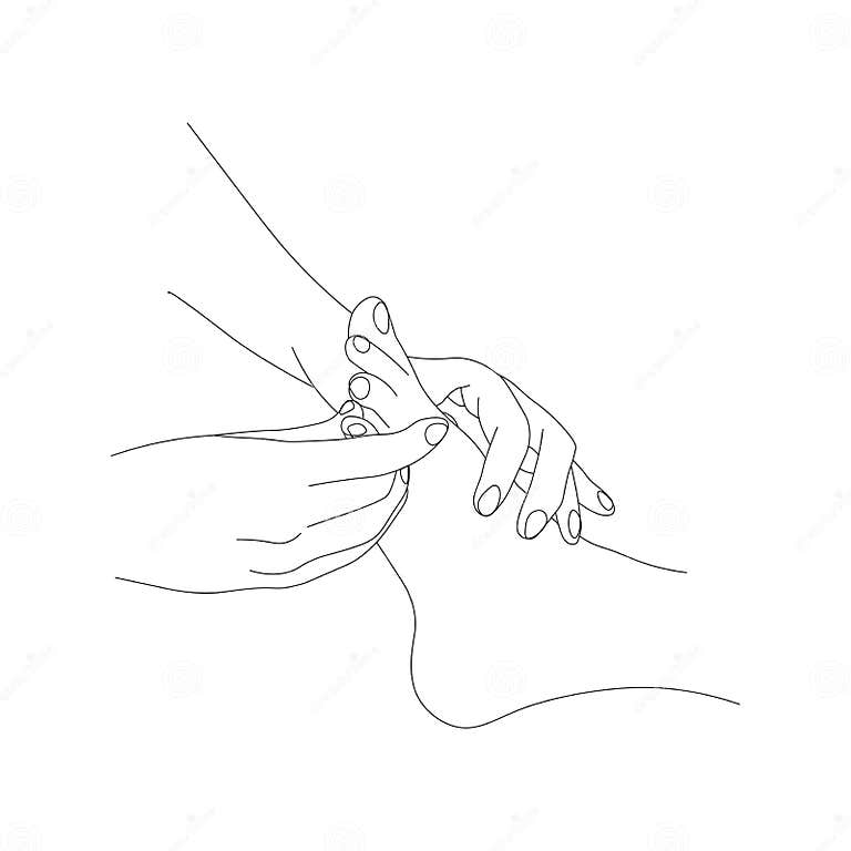 Contour Movements During Foot Massage Basic Foot Massage Movements Vector Illustration Of Spa