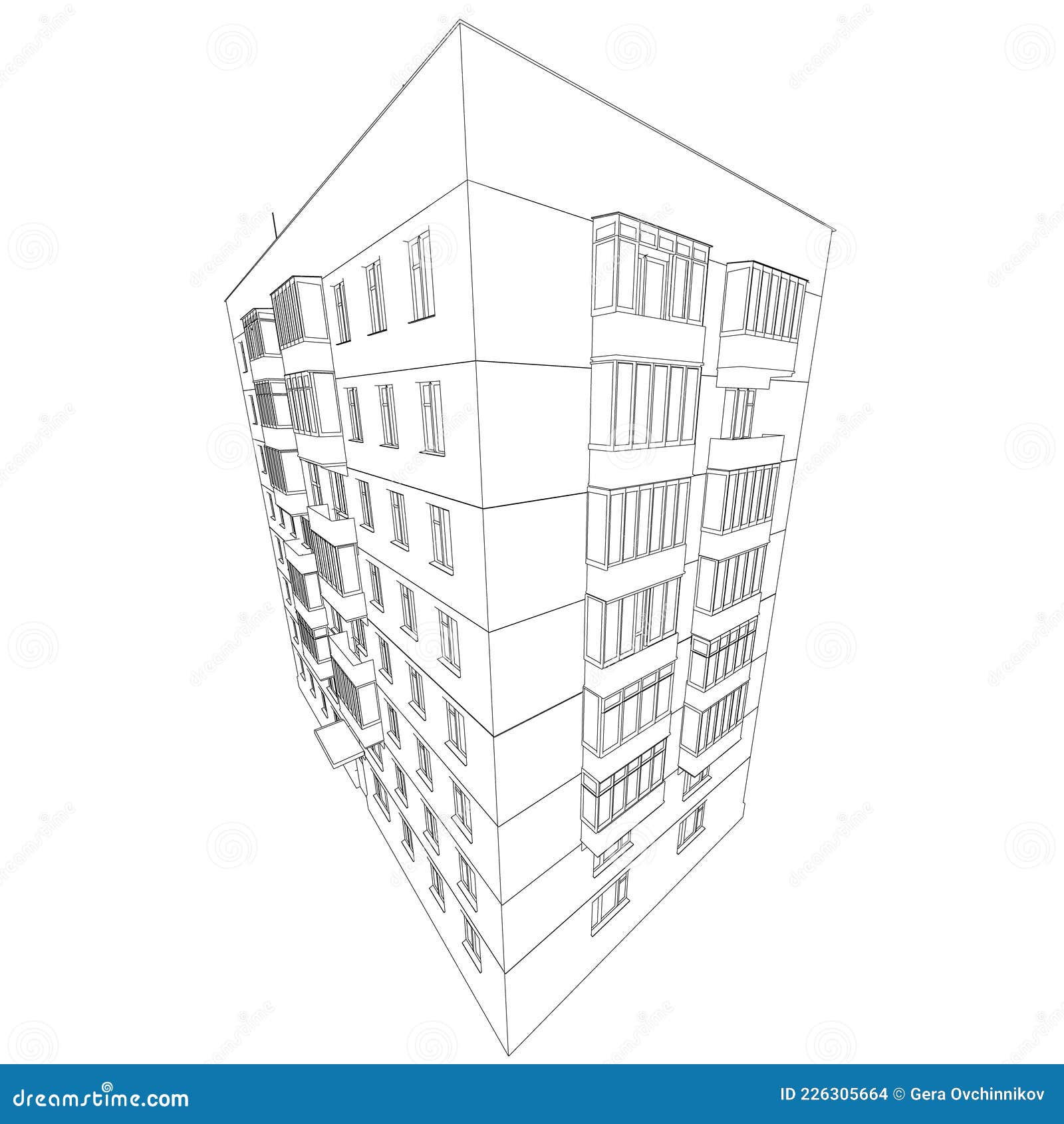 Contour of a Multi-storey Residential Building from Black Lines ...