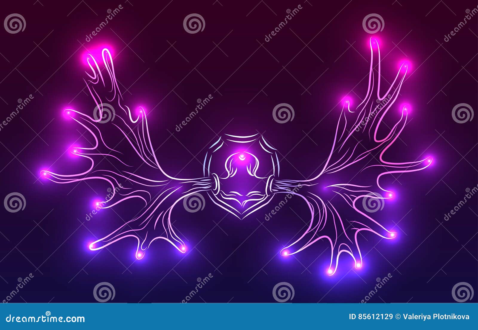 Neon Moose Elt Red Color Vector Illustration Image Flat Style ...