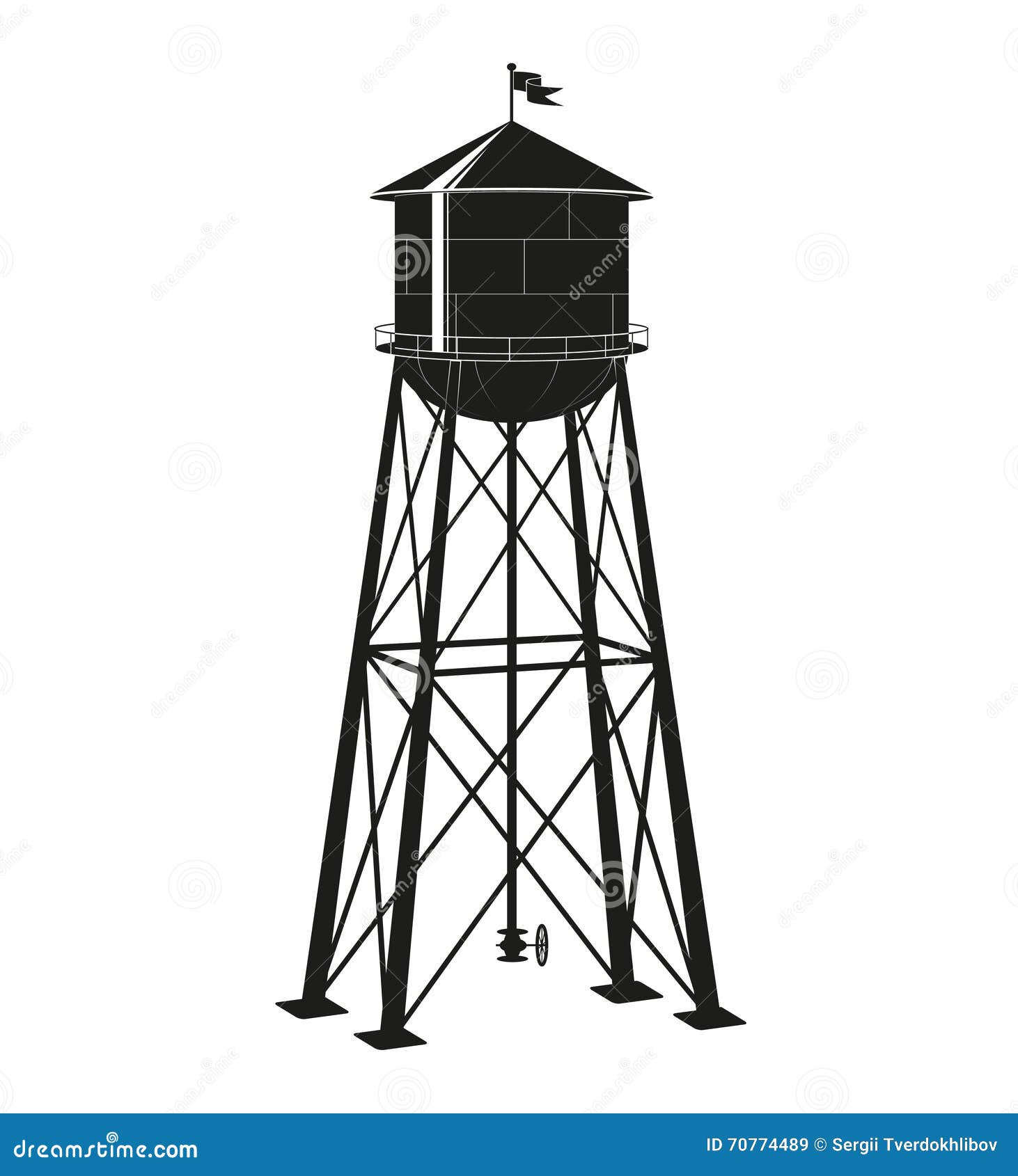 Water Tower Vector Cartoon Set Icon. Vector Illustration Tank Reservoir ...