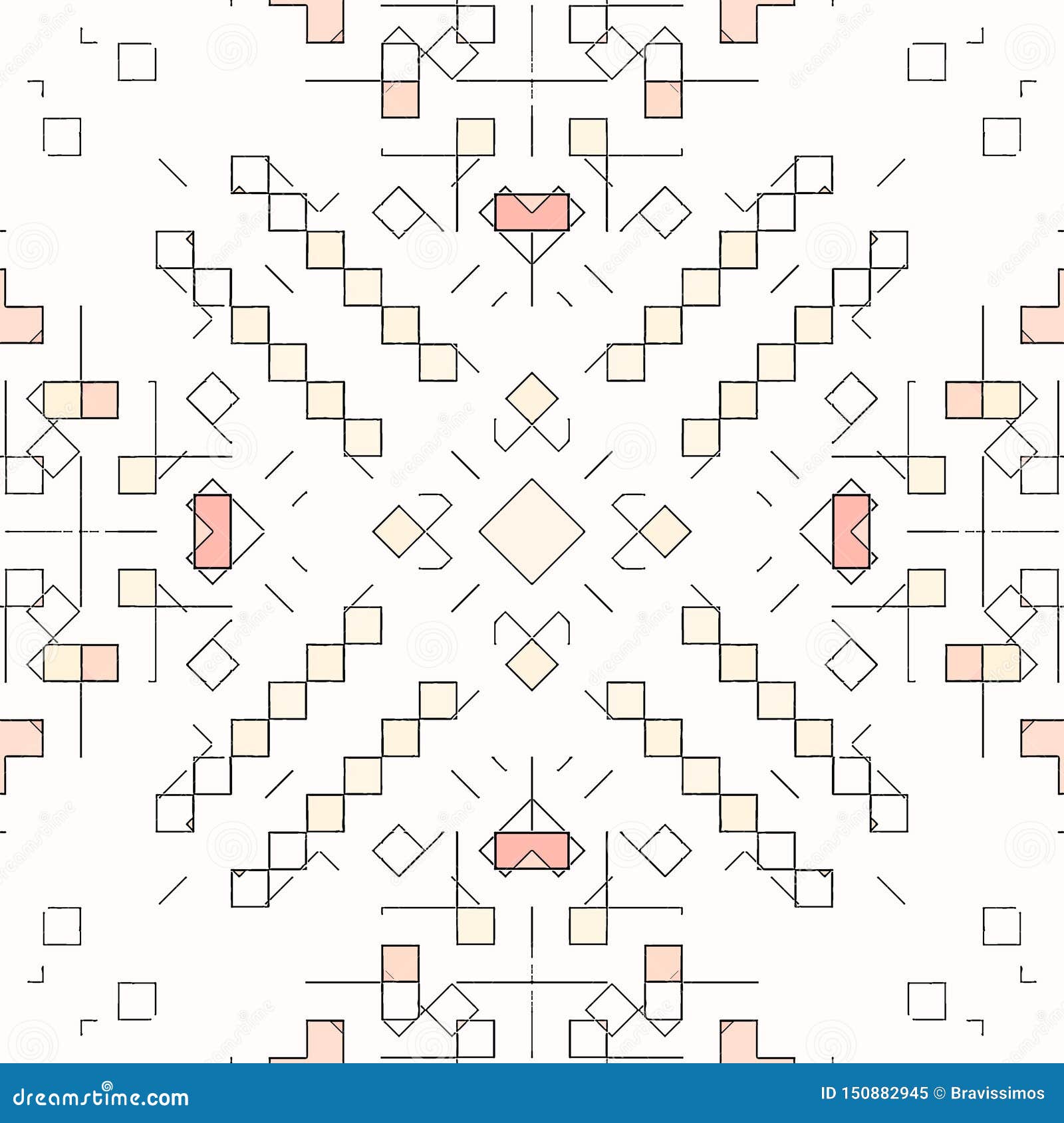 Contour Pattern Abstract Background Design, Seamless Hand Stock ...