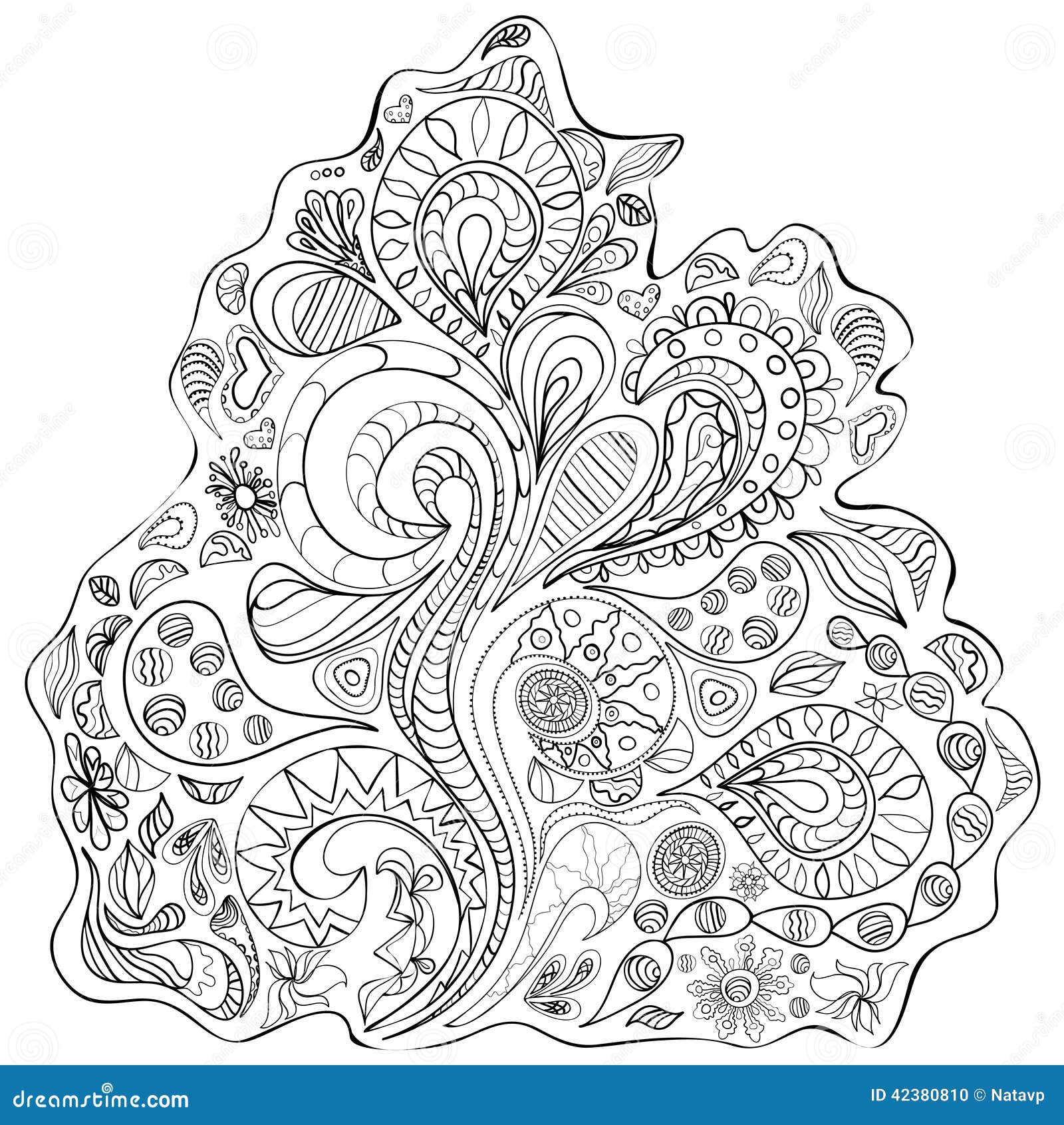 Contour Pattern. Black and White Illustration Stock Vector ...