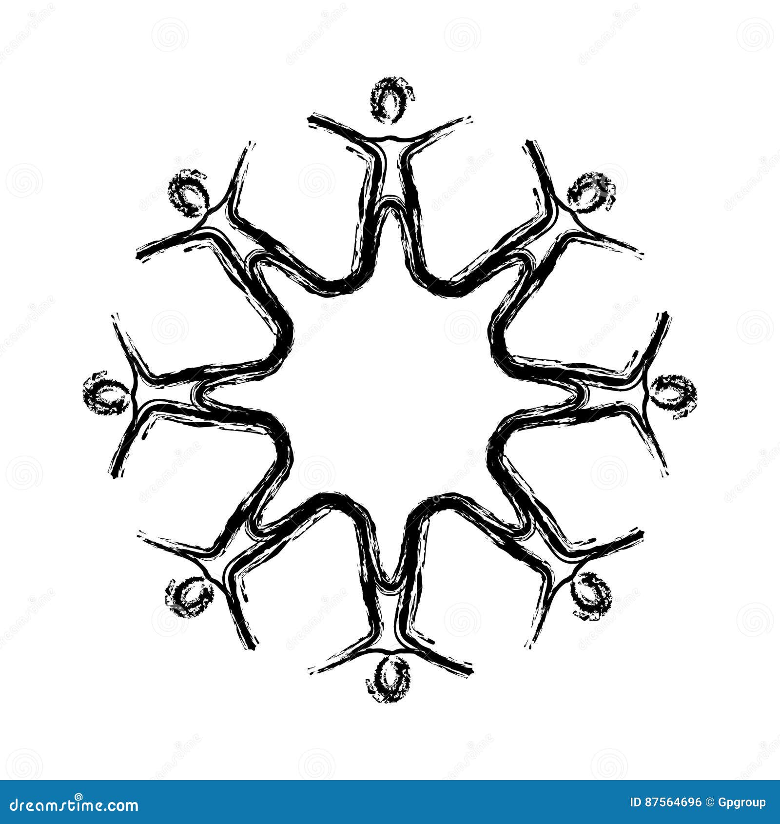 Contour People Making a Star with Their Legs Stock Illustration ...