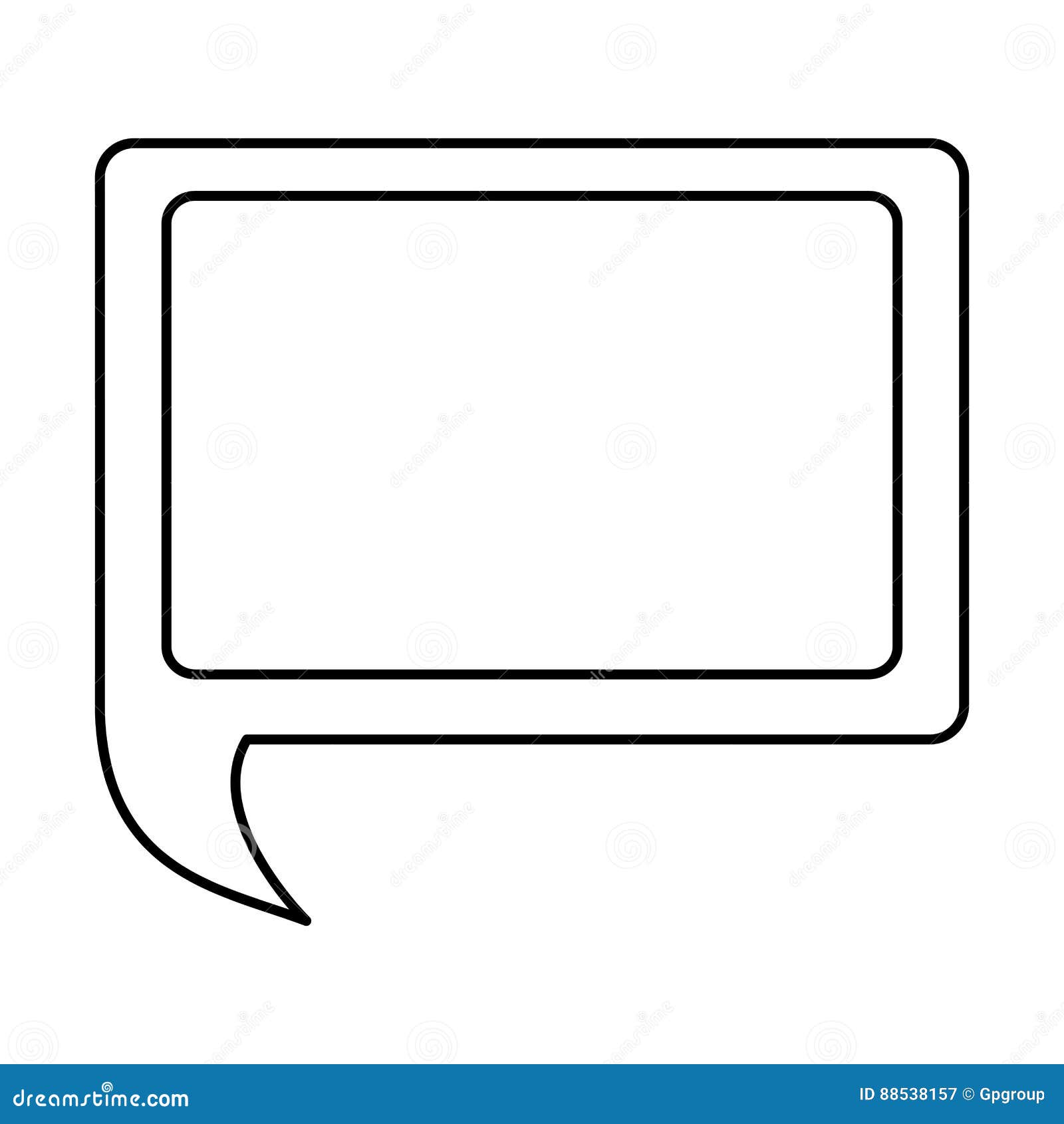 Contour Rectangle Chat Bubble Icon Stock Illustration - Illustration of ...