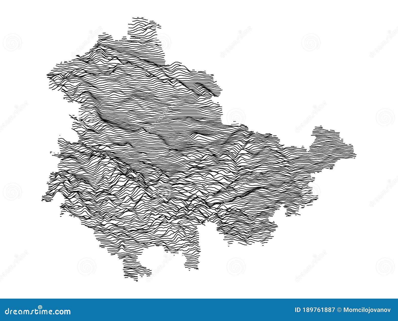 Contour Relief Map of Thuringia Stock Vector - Illustration of state ...