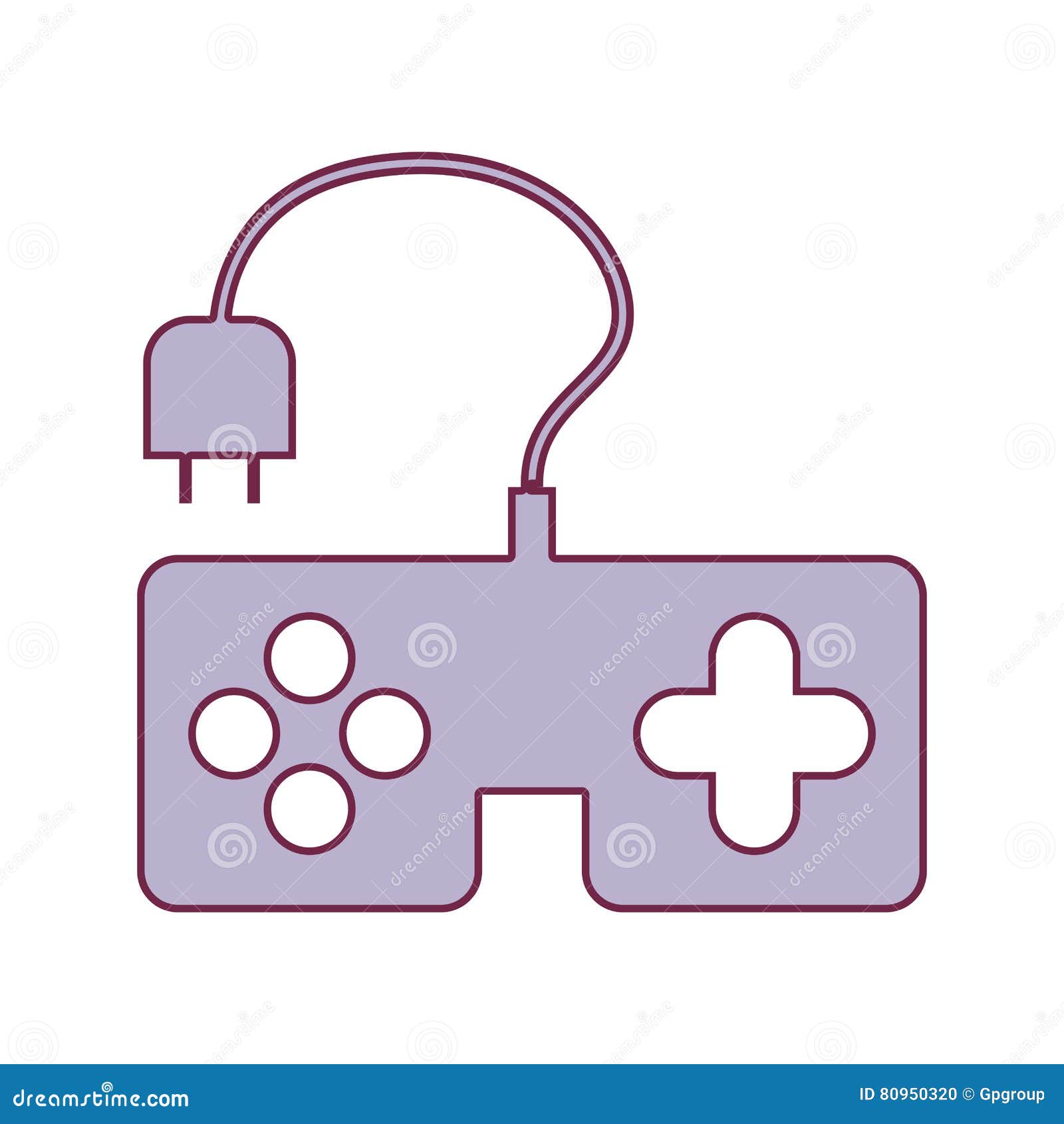 Contour Remote Control Games in Light Purple Color Stock Vector ...