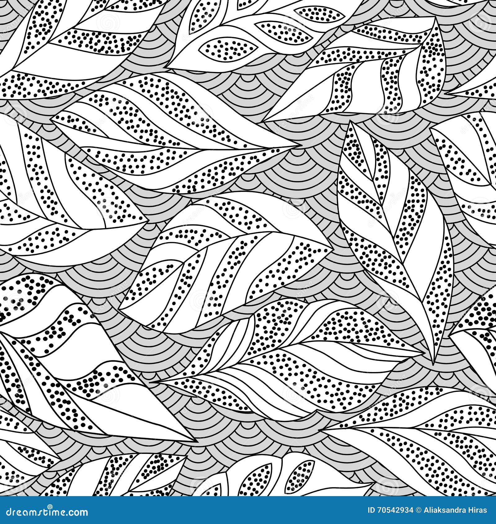 Contour Seamless Background with Leafs Stock Vector - Illustration of ...