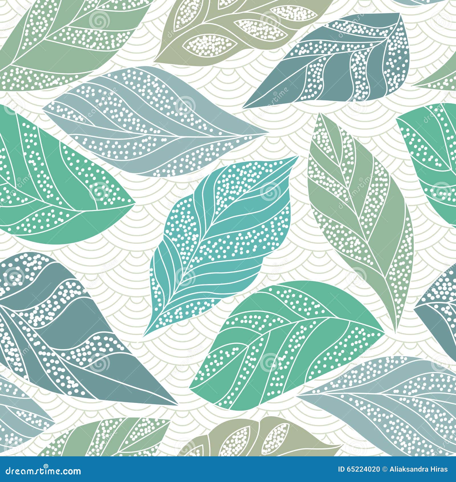 Contour Seamless Pattern with Leaf Stock Vector - Illustration of ...