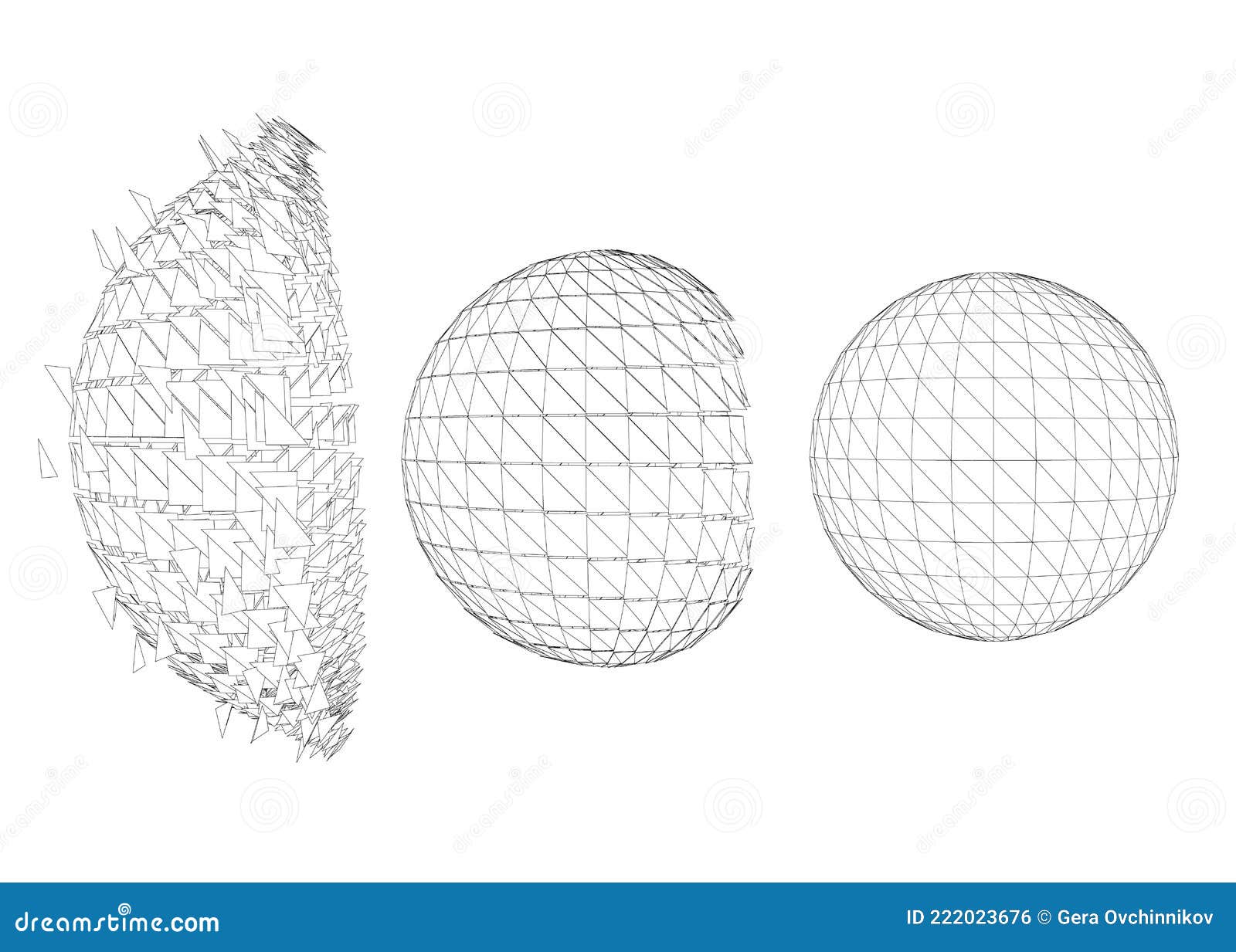 Contour with a Sequence of Exploding a Sphere Isolated on a White ...