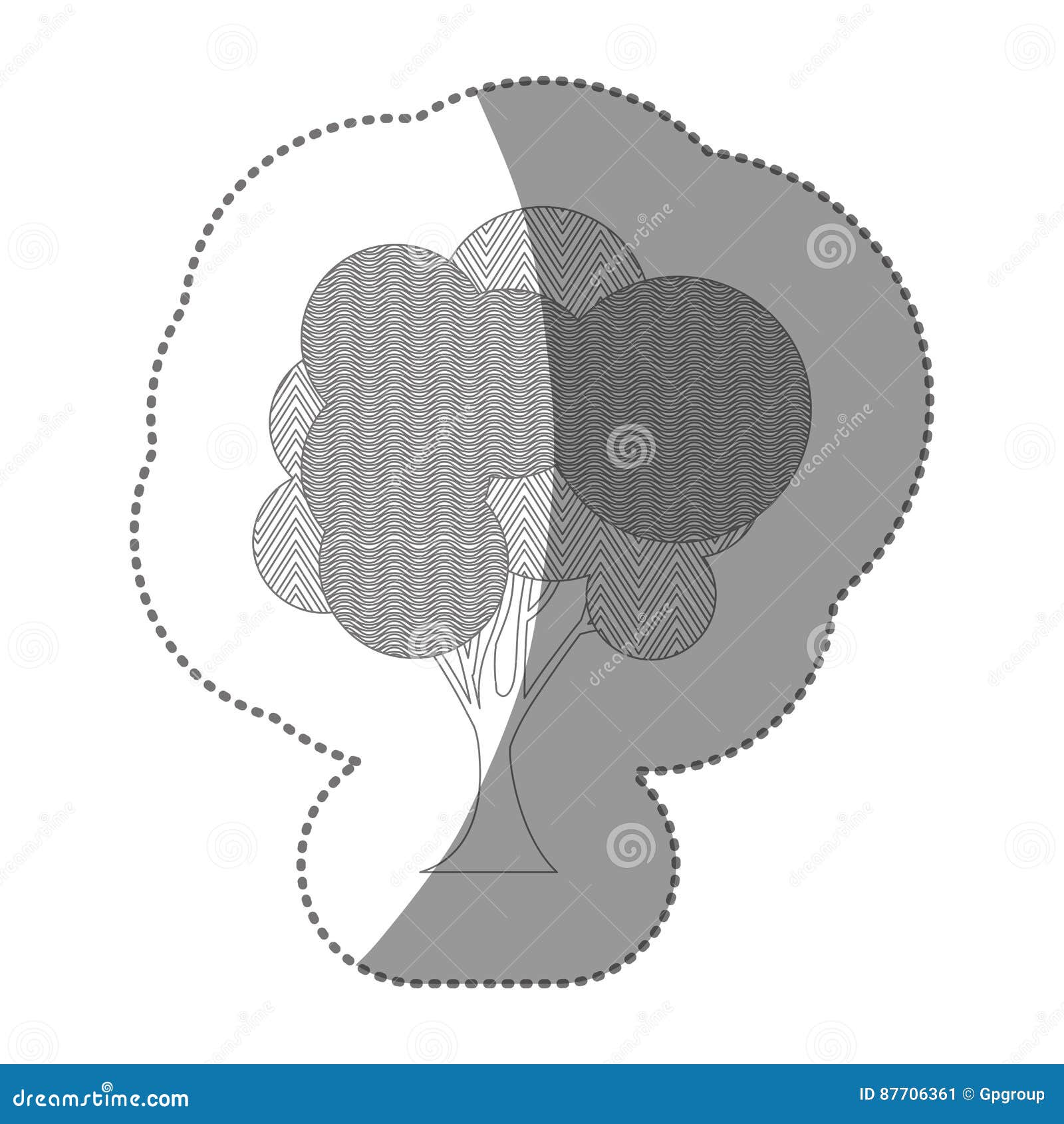 Contour Set of Abstract Tree Icon Stock Illustration - Illustration of ...