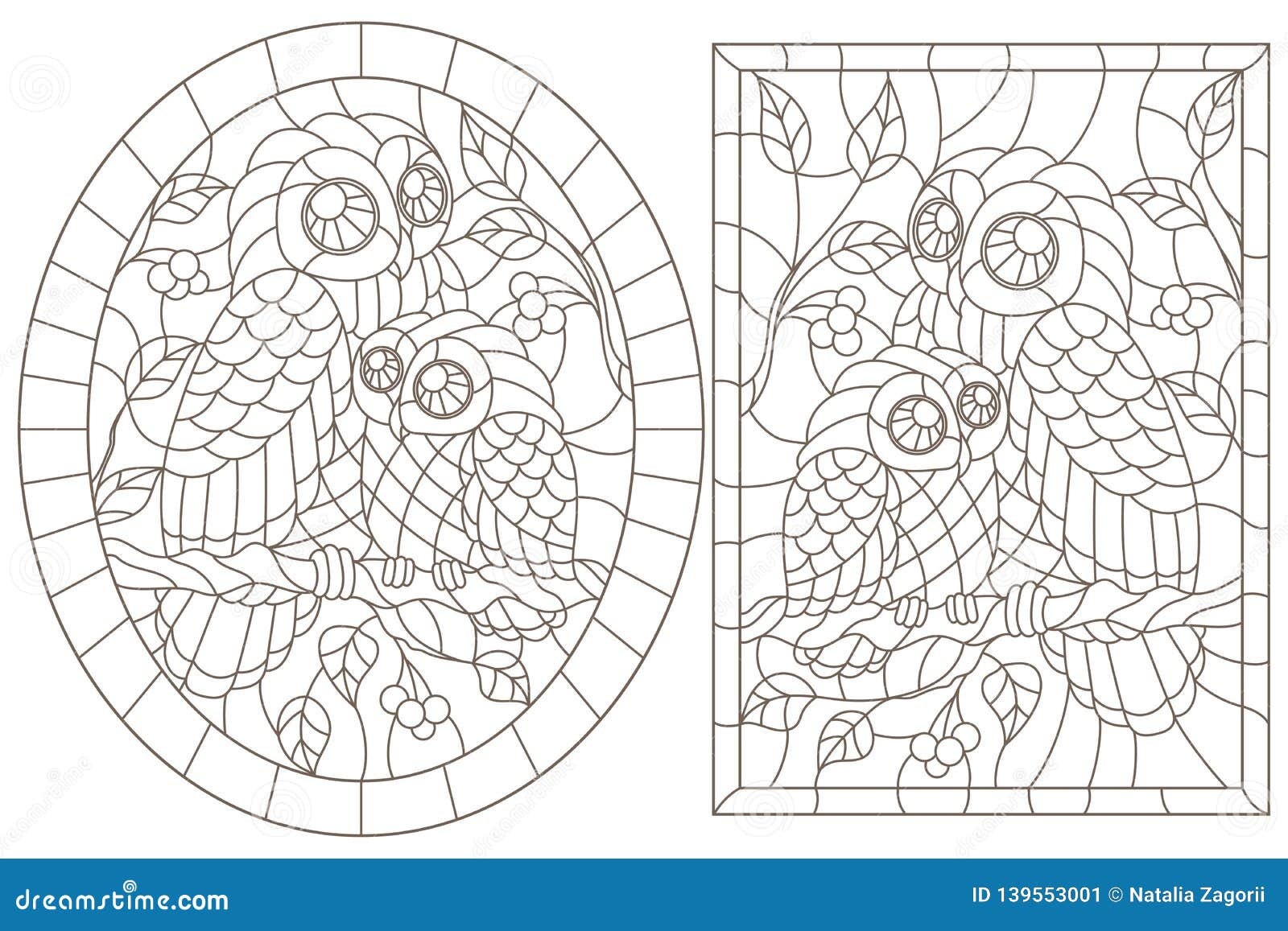 Owls Frame. Vector Background With Cartoon Cute Birds. | CartoonDealer ...