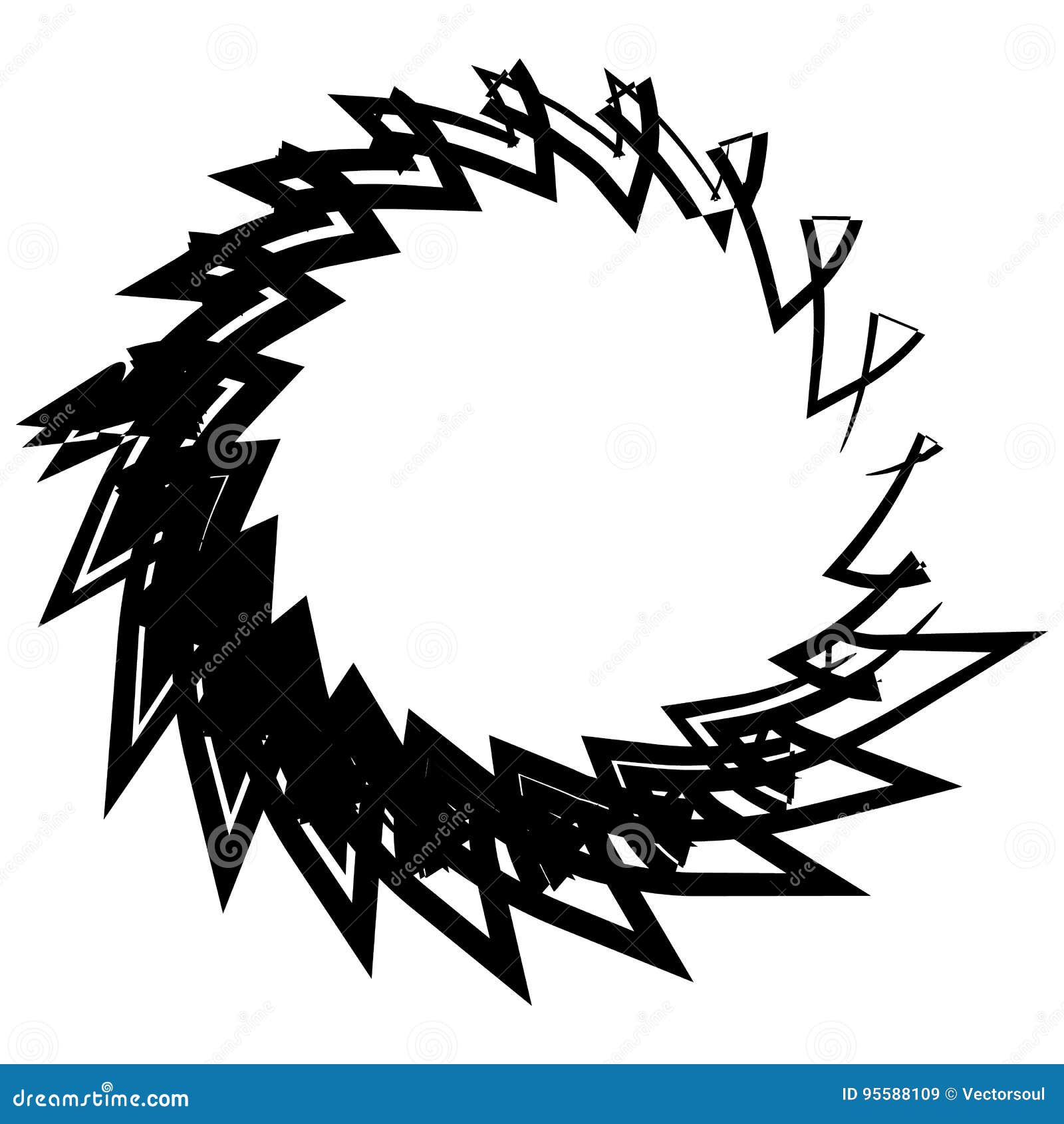 Contour Shape with Different Distortion Effect. Abstract Geometric ...