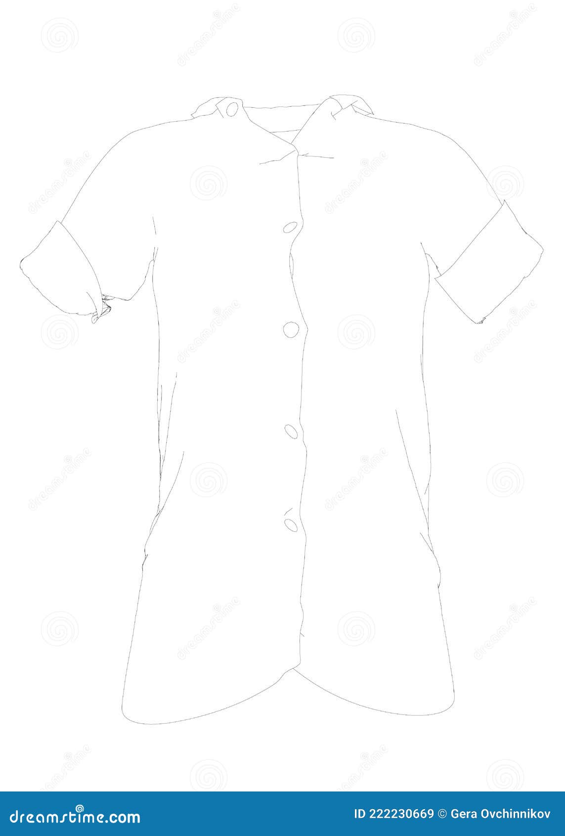 Contour of a Shirt Isolated on a White Background. Vector Illustration ...