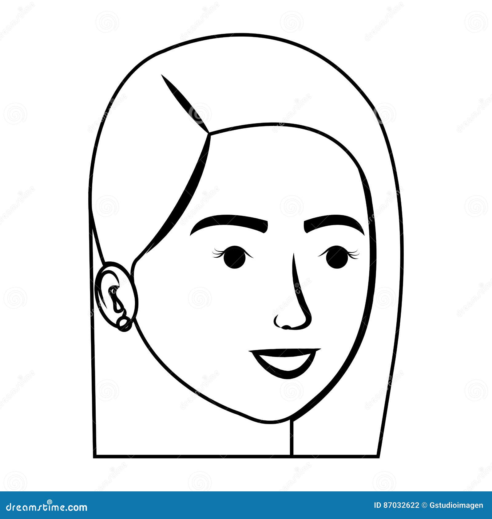 Contour Side View Man Face Vector Illustration | CartoonDealer.com ...