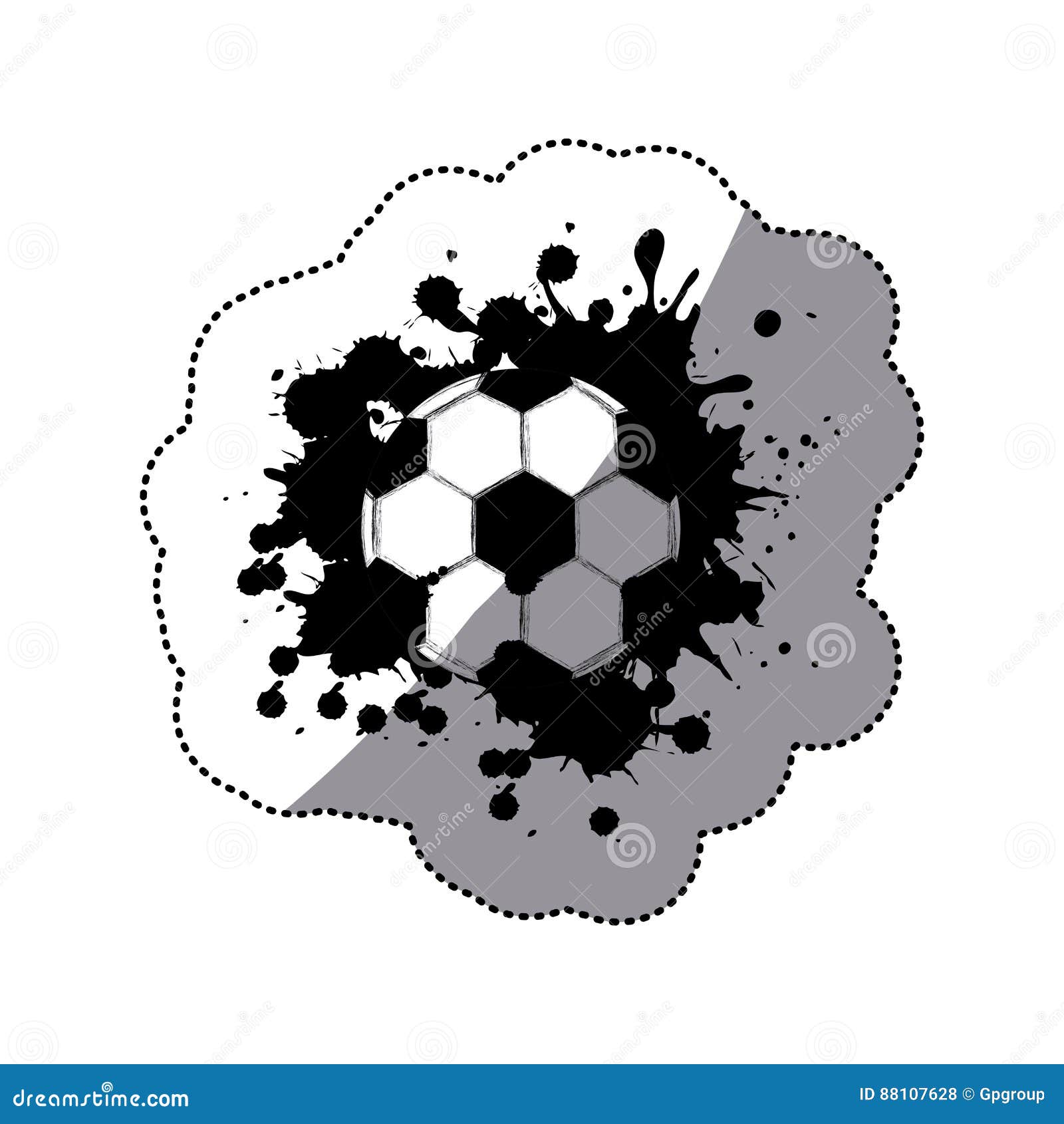 Contour soccer ball icon stock illustration. Illustration of golf ...