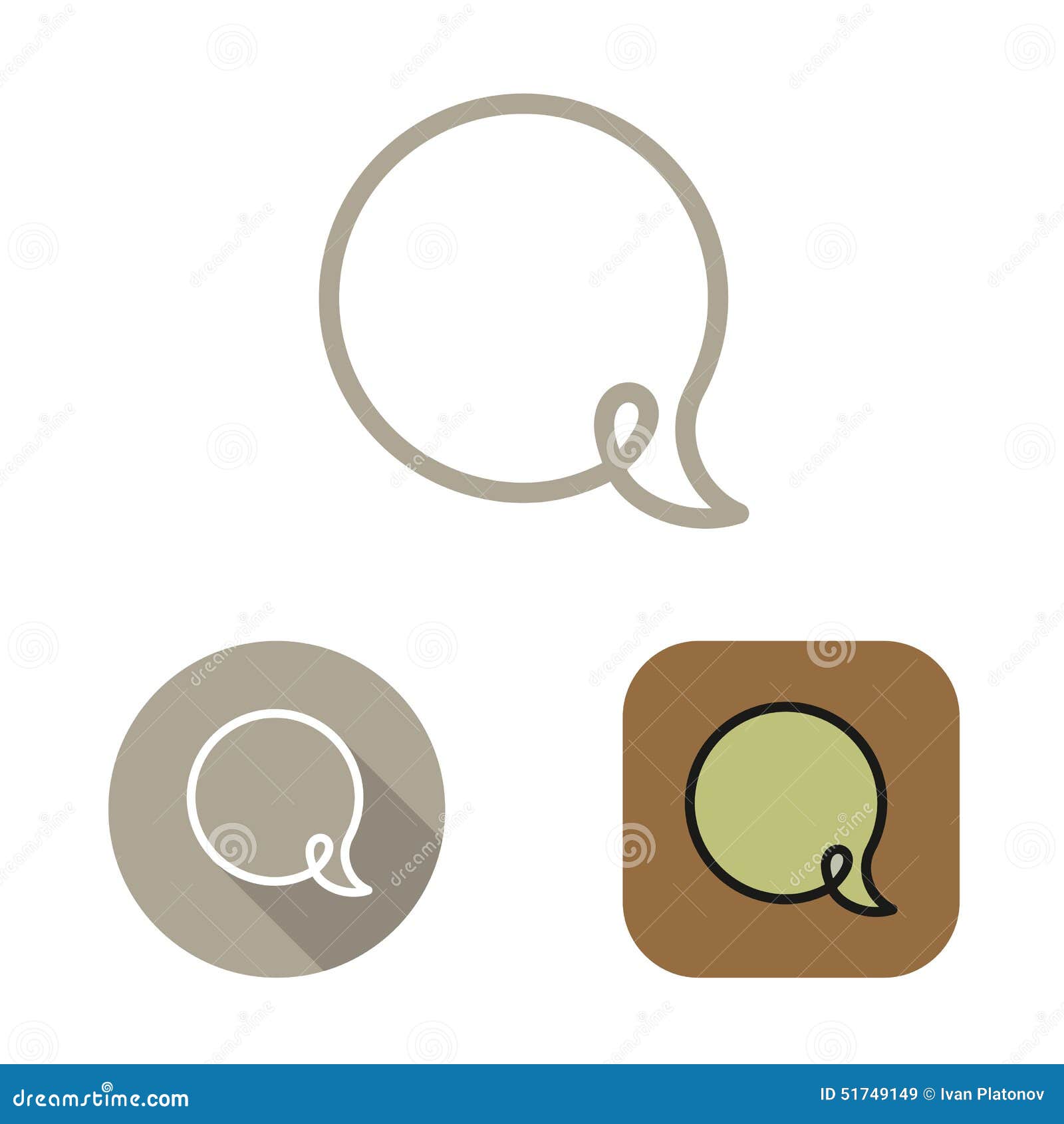 Contour Social Network Babble Icon and Stickers Set Stock Vector ...