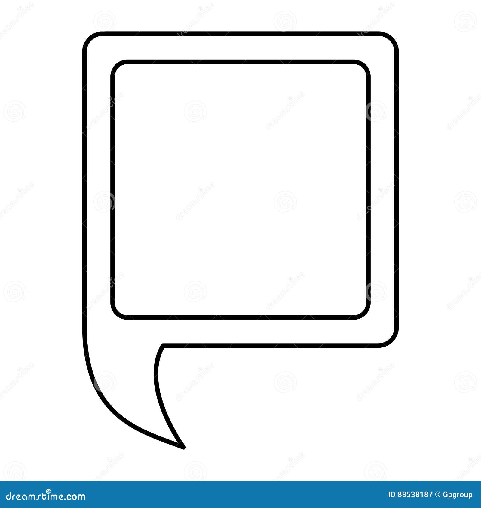 Contour square chat bubble stock illustration. Illustration of bubble ...