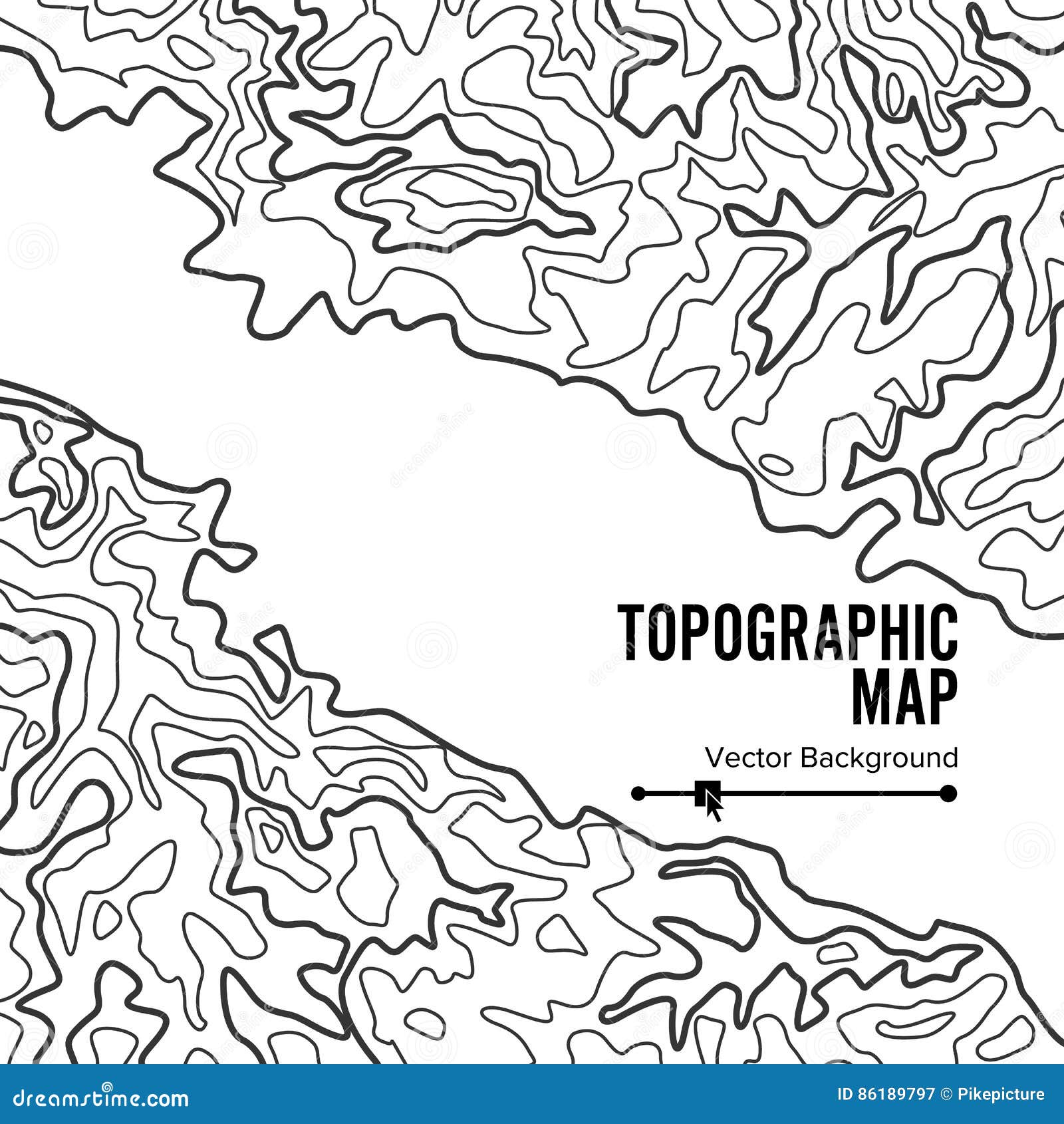 Contour Topographic Map Vector. Geography Wavy Backdrop. Cartography ...