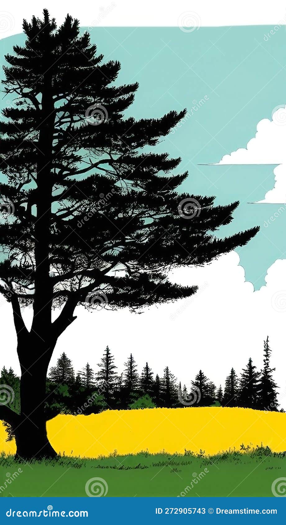Contour Tree on White Background 2 Stock Illustration - Illustration of ...