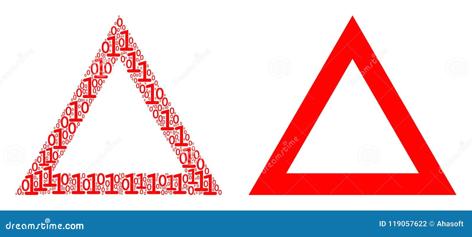 Contour Triangle Composition of Binary Digits Stock Vector ...
